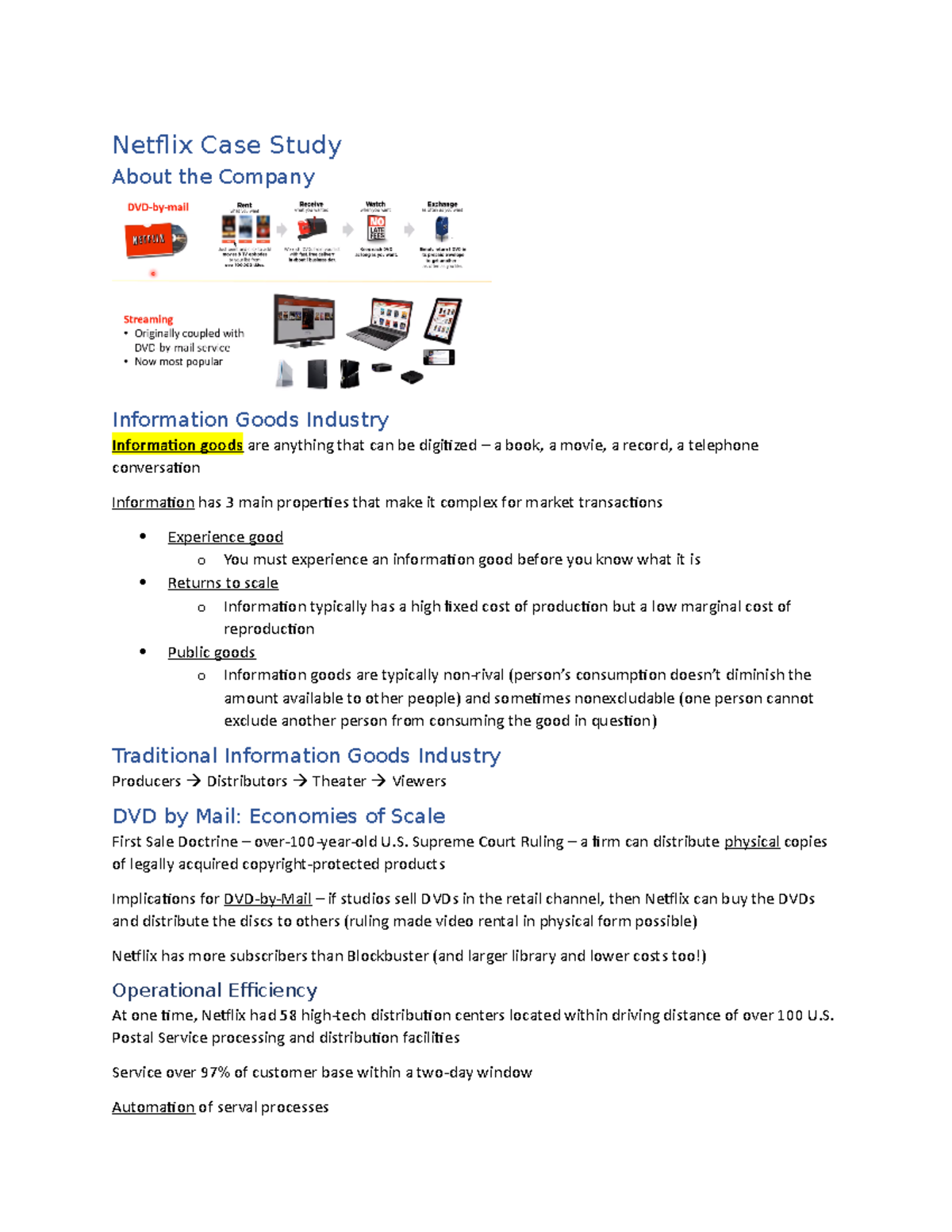 Class Notes - Lesson 4 - Netflix Case Study - Netlix Case Study About ...