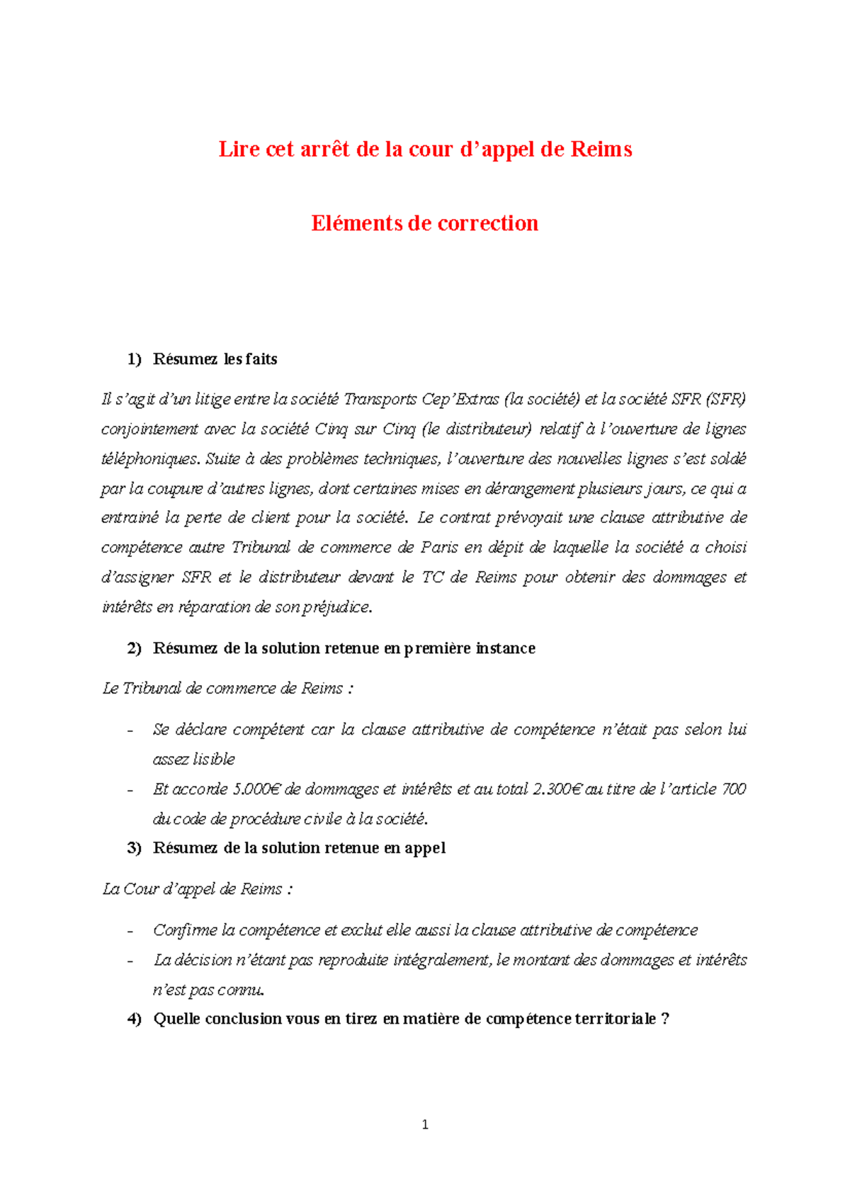 1 - arrêt CA Reims 2015 - Notes de cours - Lire cet arrêt de la cour d ...