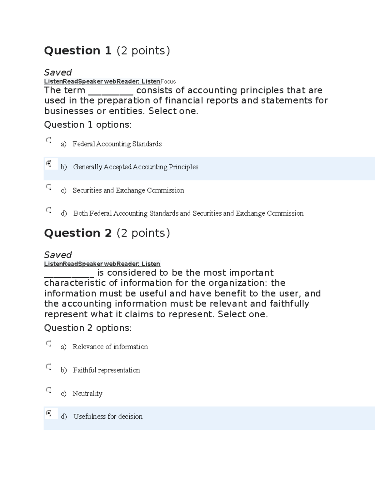 1-3 Module Quiz - Question 1 (2 points) Saved ListenReadSpeaker ...