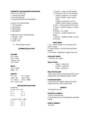 HGE Formula sheets - FLUID MECHANICS Properties of Fluids Specific ...