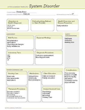Ati ALT mental health phenelzine remmedicaiton - NB 334 - STUDENT ...
