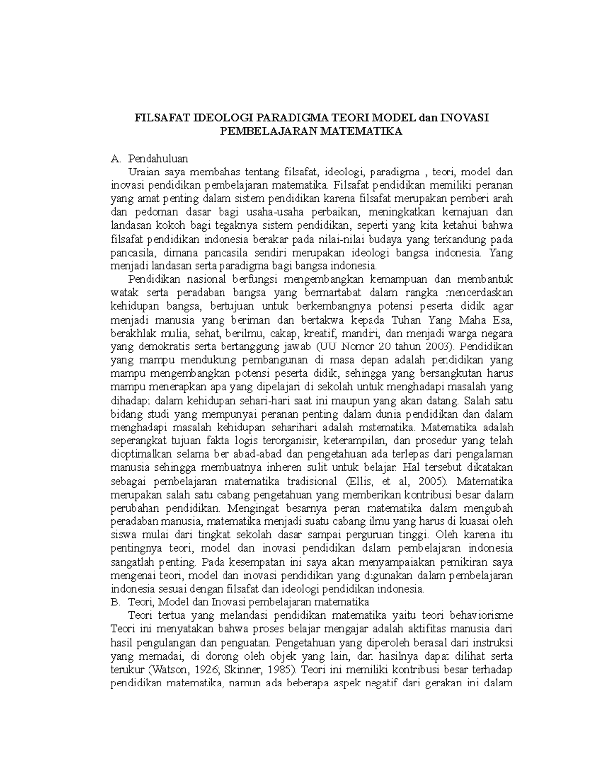 Filsafat Ideologi Paradigma Teori Model dan Inovasi Pembelajaran ...