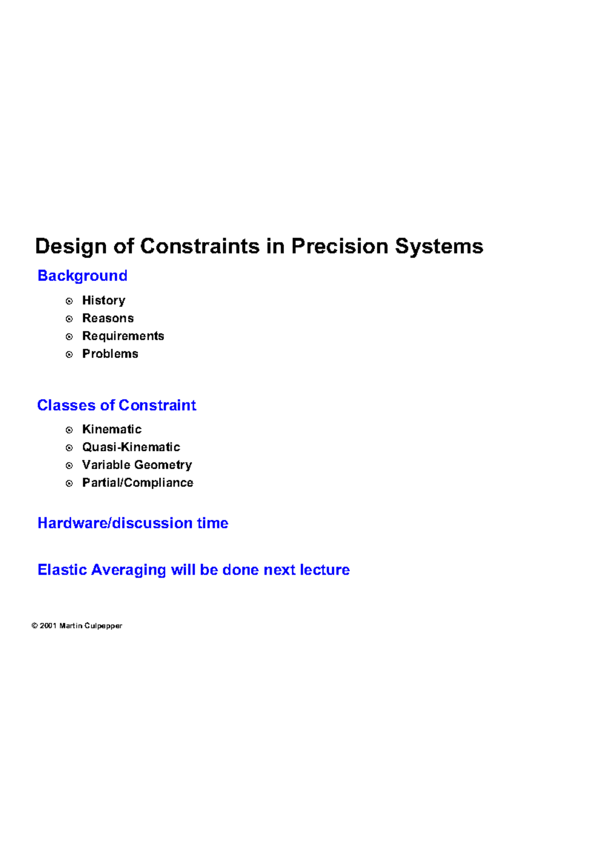 Elements of Mechanical Design-MIT Lec06 Constraint lecture part I ...