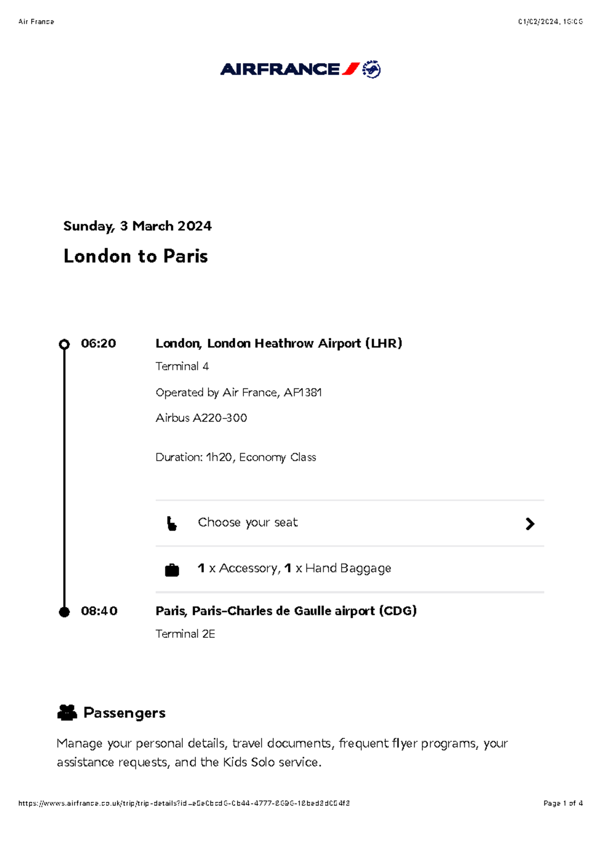 Air France Good Passengers Manage Your Personal Details Travel