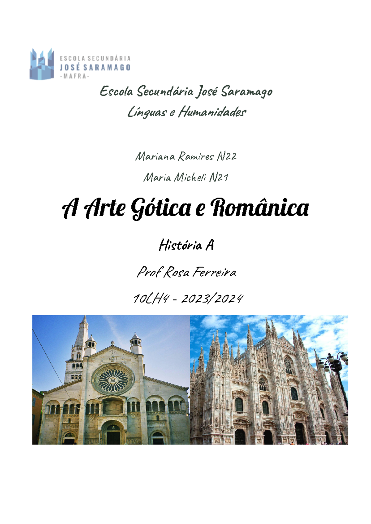 Resume e Exercicios da Arte Gotica - Eso Secári José Saro Línu e Humad ...