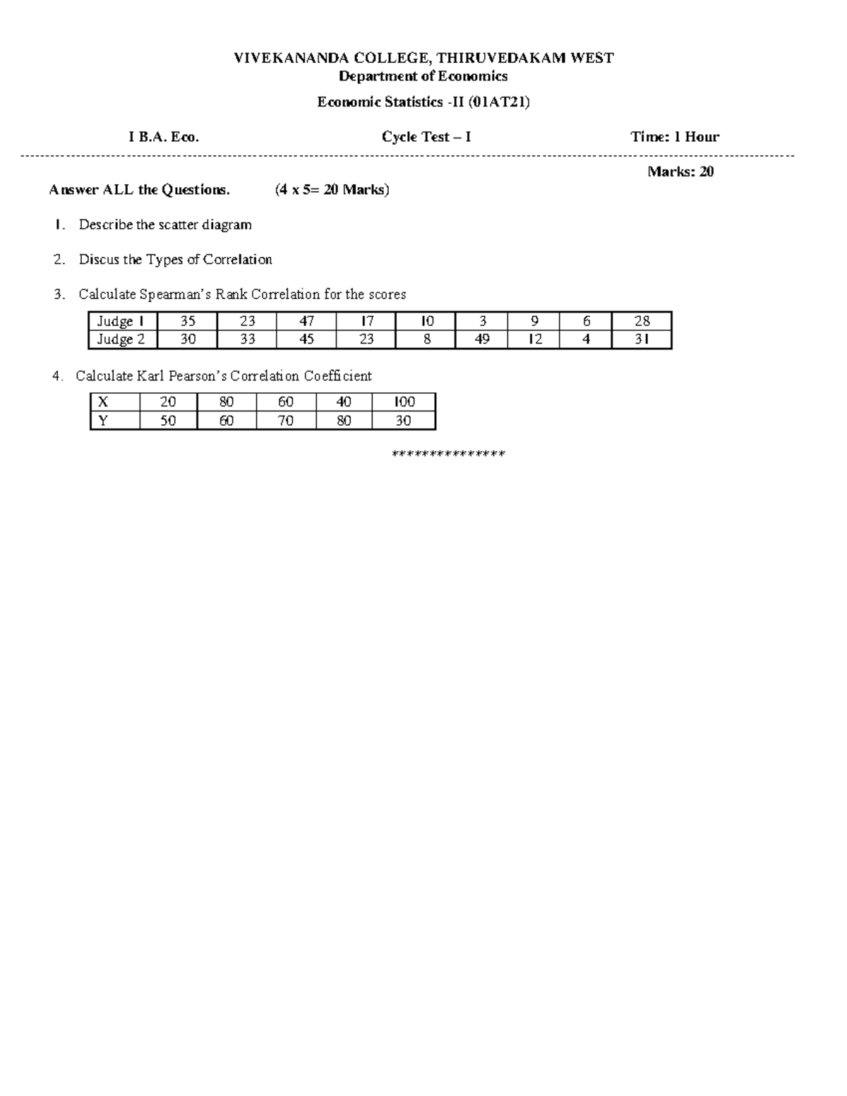 Statistics II Cycle Test April 2020 15 08 2020 1 - Department of Economics Economic Statistics ...