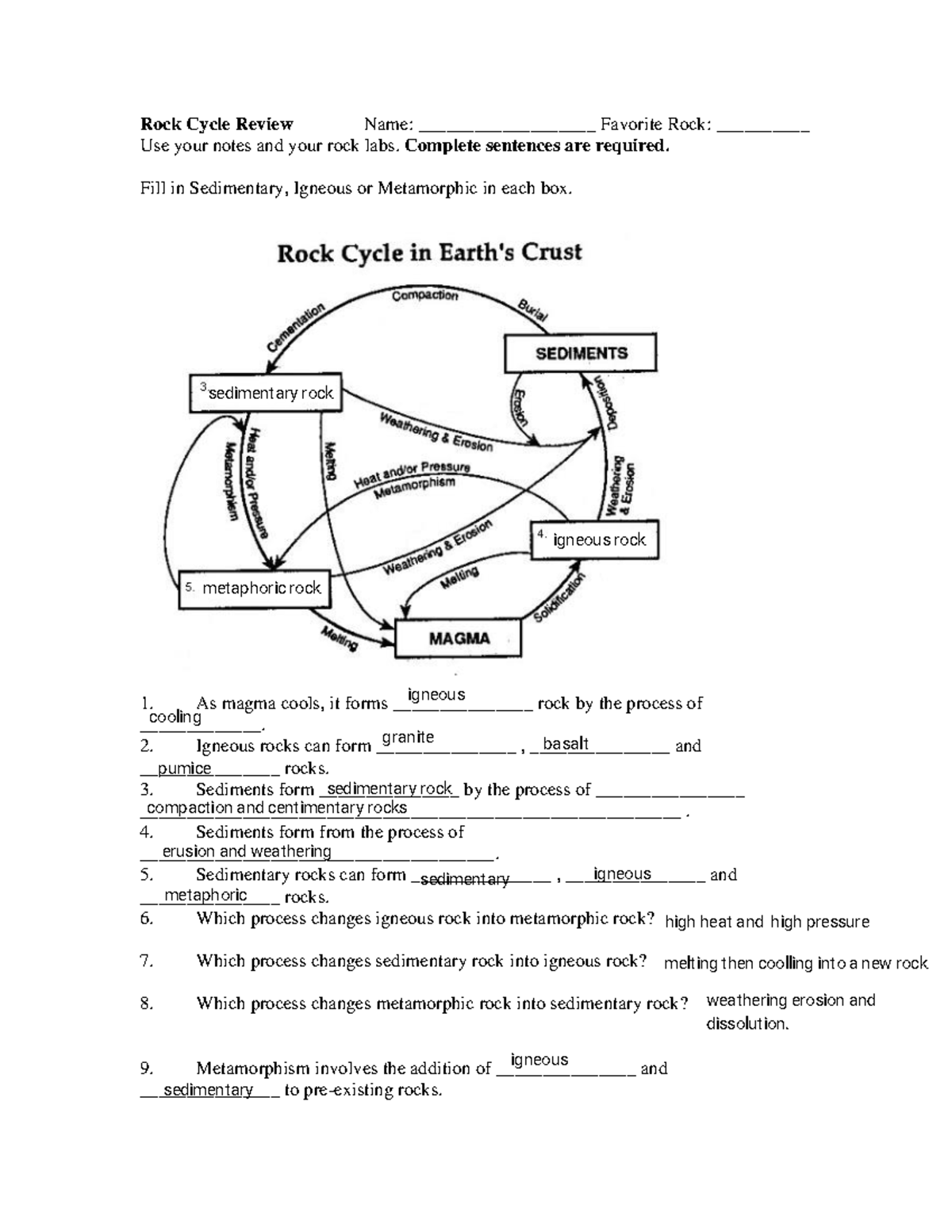Kami Export - Lavonte Endsley - Rock Cycle Worksheet - Rock Cycle ...