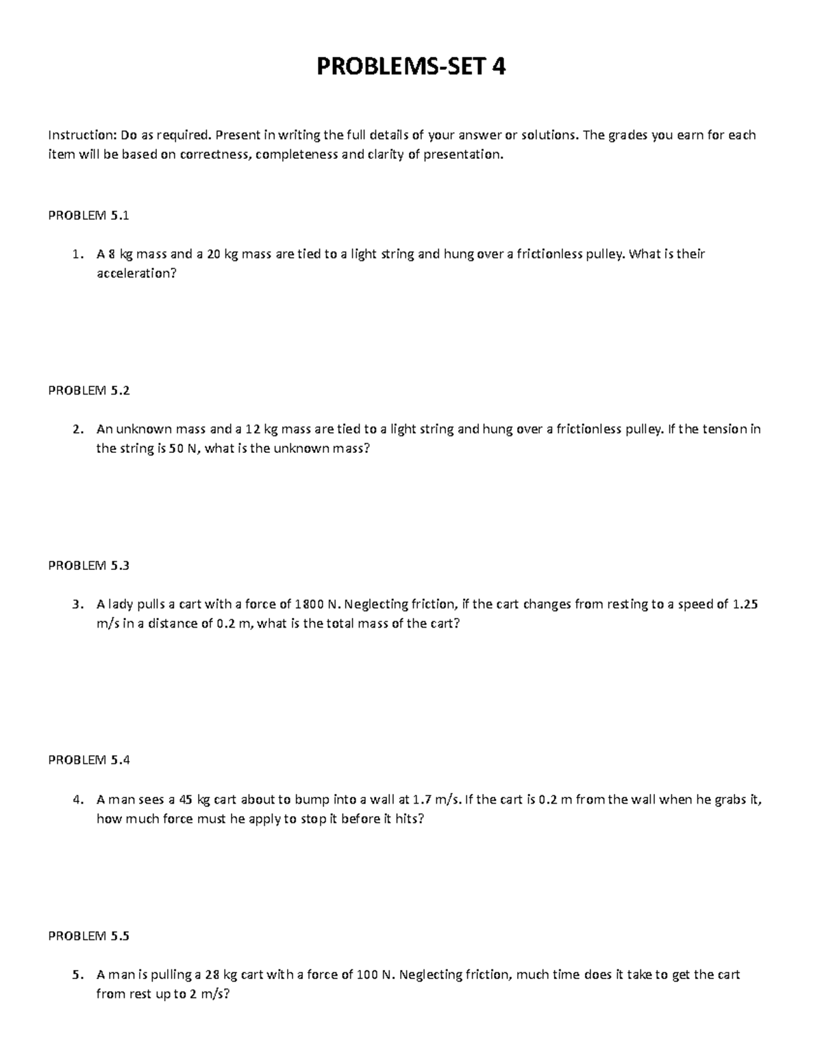 Prob set in DRB - Problem Sets - PROBLEMS-SET 4 Instruction: Do as ...