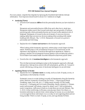 Module 4 Journal PSY-328 - PSY 328 Module Four Journal Template ...
