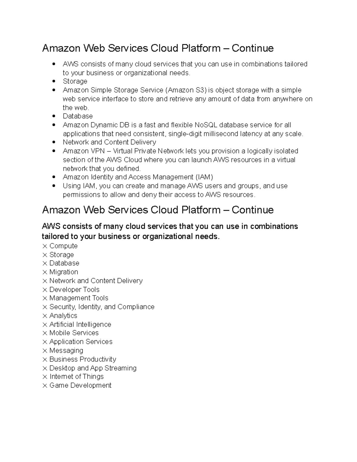 CS3 Cloud Computing DOCX 2 - Amazon Web Services Cloud Platform ...