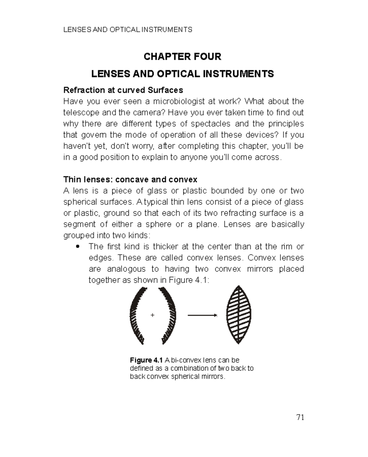 CHP 4 Optical Instruments 2003 - CHAPTER FOUR LENSES AND OPTICAL ...