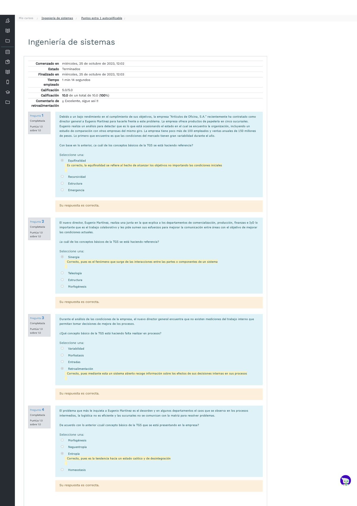 Puntos extra 1 autocalificable ingenieria de sistemas - Ingeniería de sistemas Pregunta 1 ...
