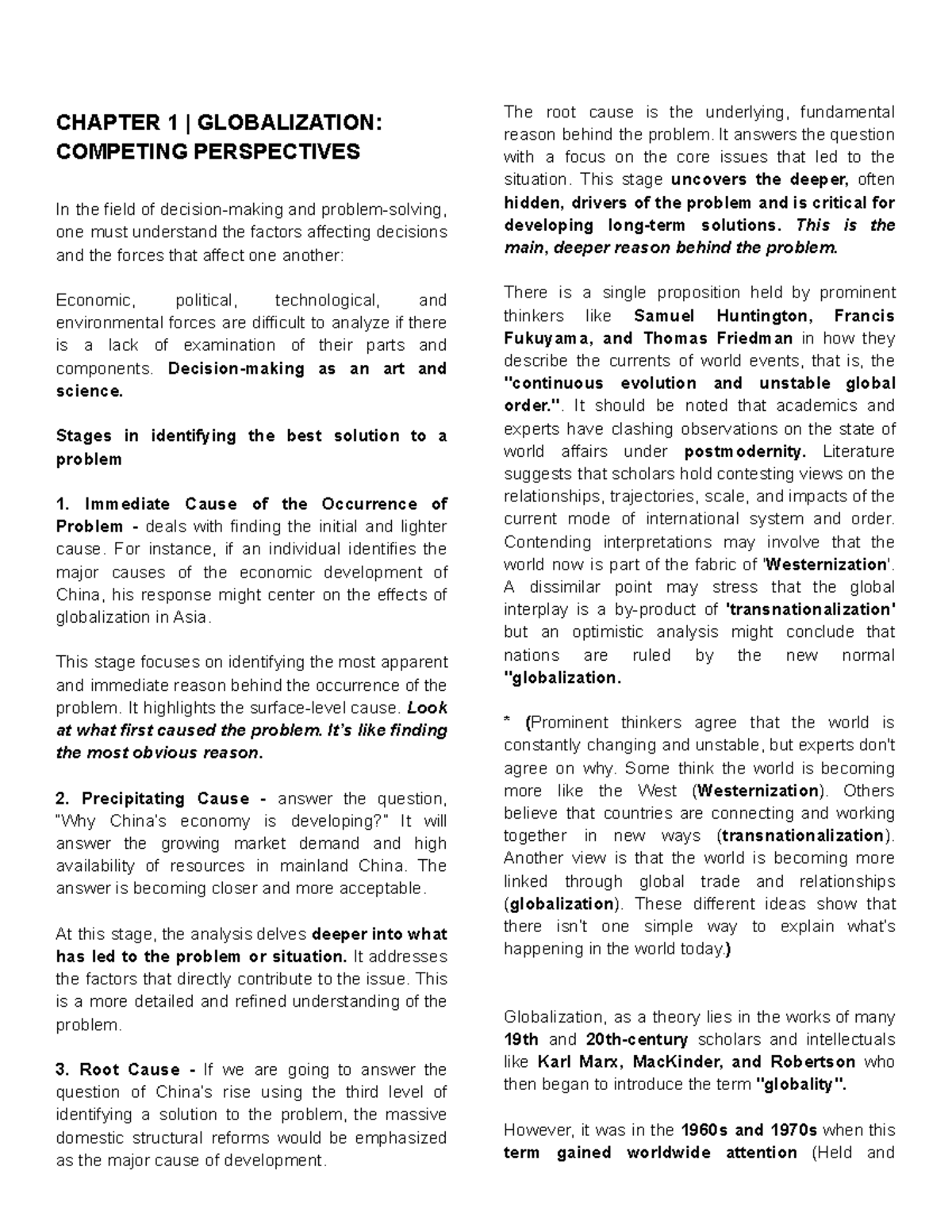 TCW - This is about globalization. - CHAPTER 1 | GLOBALIZATION: COMPETING PERSPECTIVES In the ...