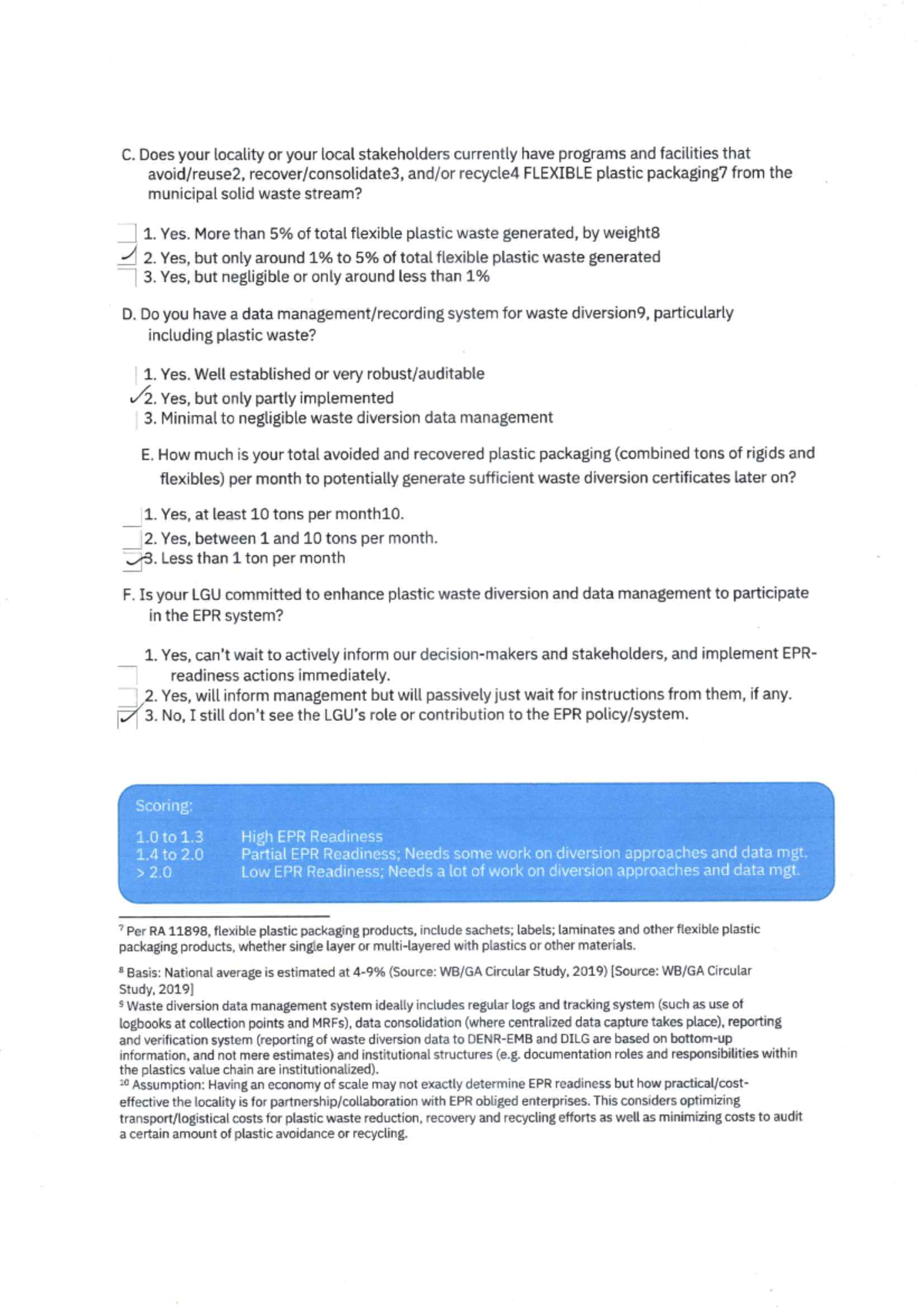 Rapid Self Assessment Tool on EPR LGU-Balungao - C. Does your locality ...