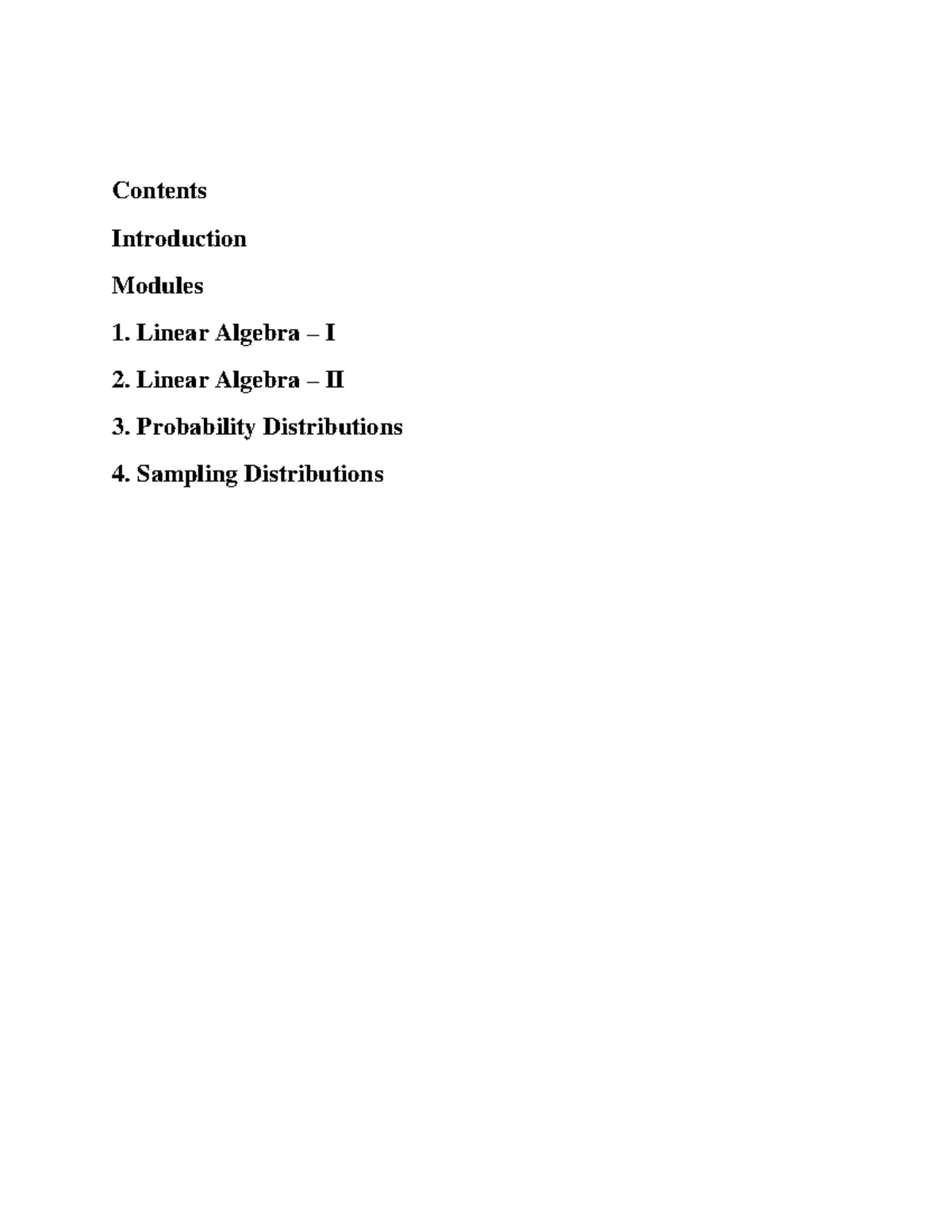 Matlabmanual-MA231TC - Contents Introduction Modules 1. Linear Algebra ...
