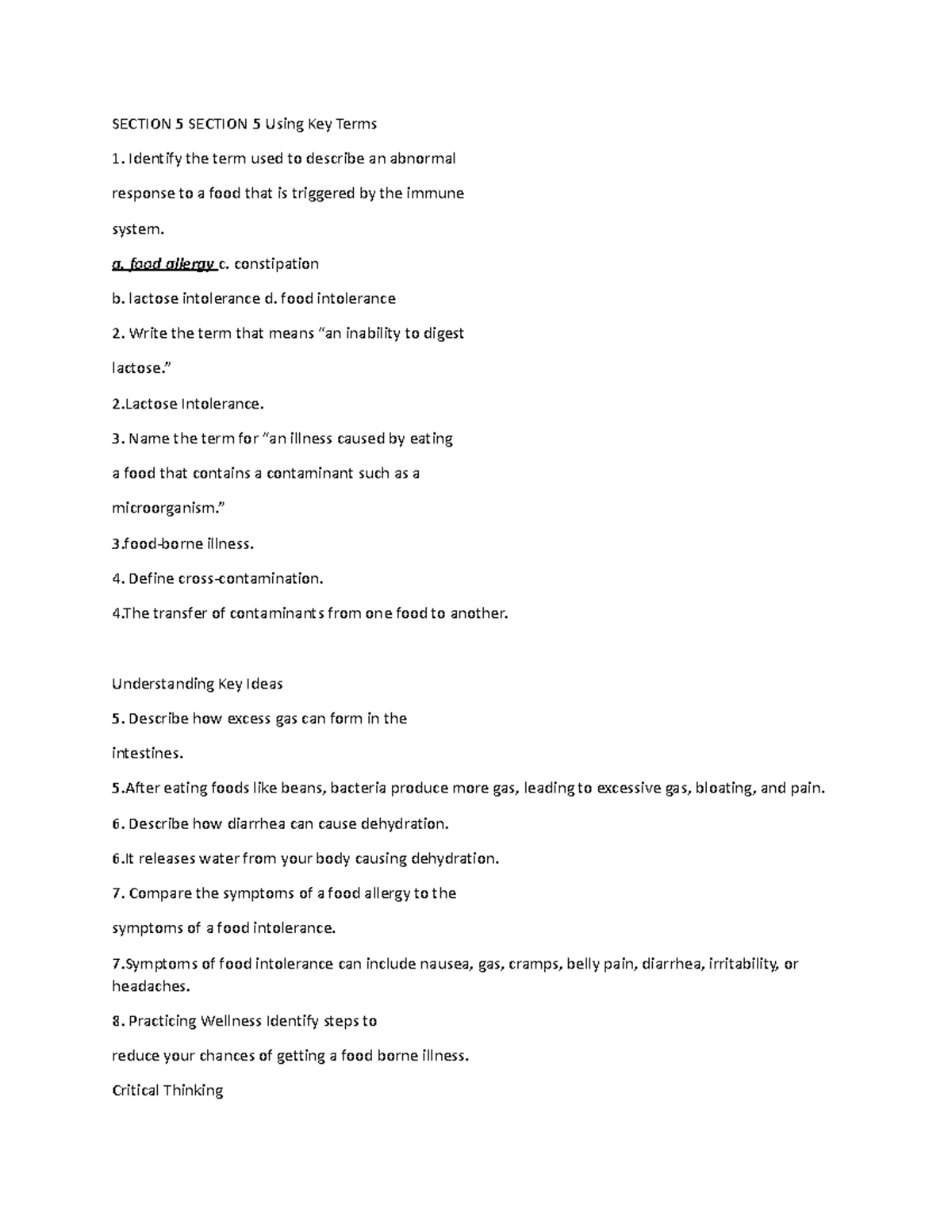 Fisnik Ejupi - Ch-8 section 4 Review - SECTION 5 SECTION 5 Using Key Terms Identify the term ...