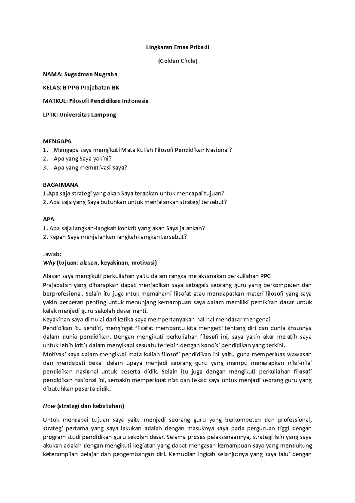 Golden circle filsof Sugadman - Lingkaran Emas Pribadi (Golden Circle ...