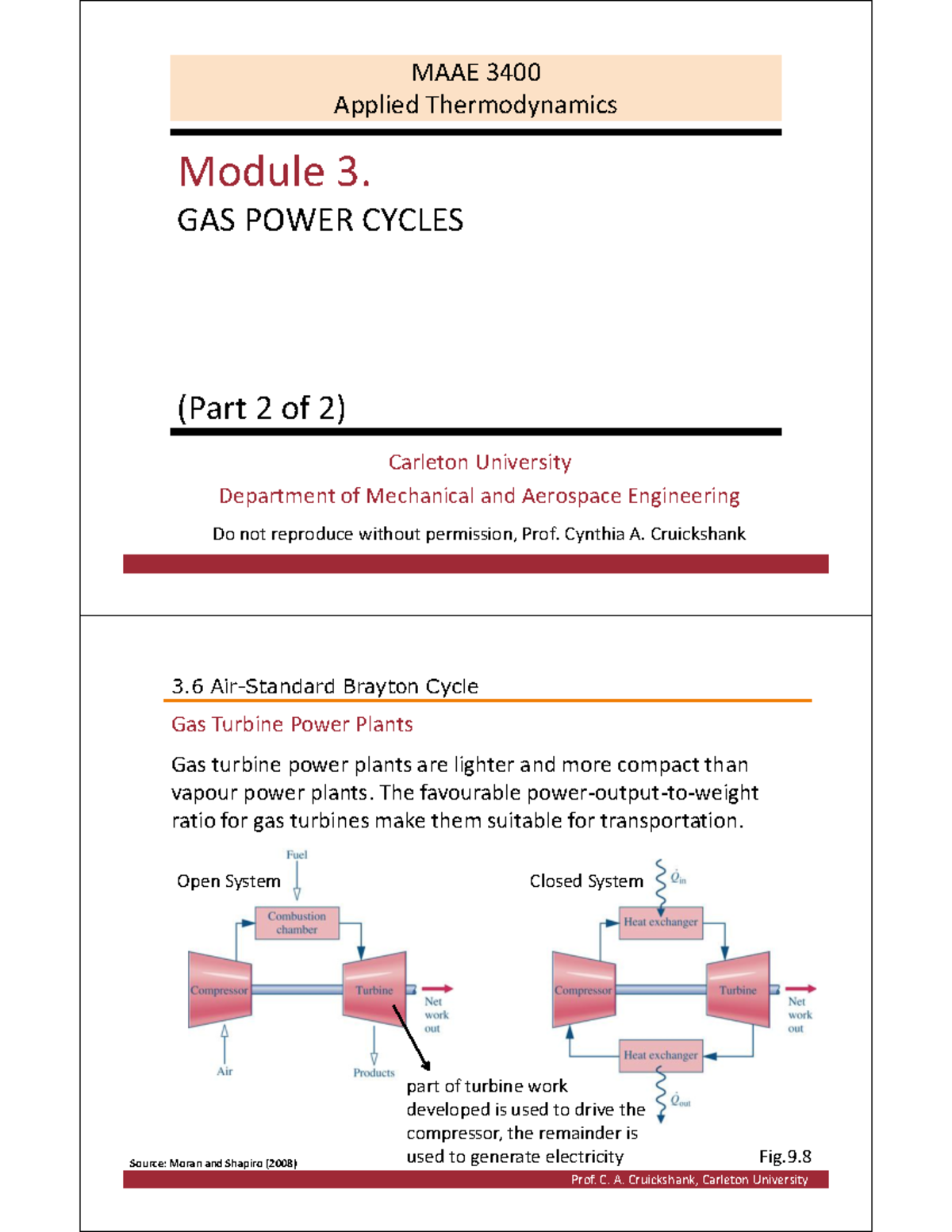 MAAE3400 Module 3 Part 2of2 - Module 3. GAS POWER CYCLES (Part 2 of 2 ...