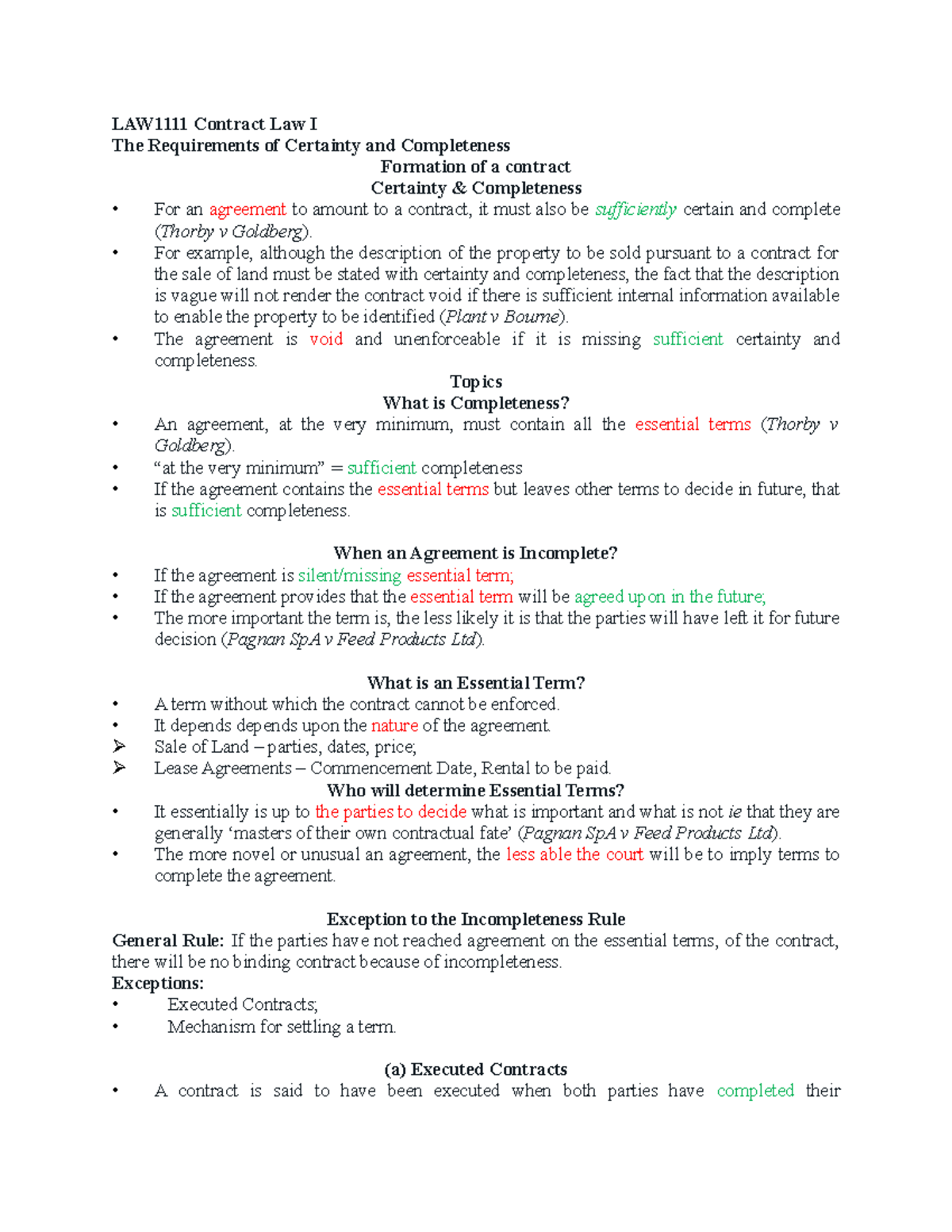 Lecture 8 The Requirements of Certainty and Completeness - LAW1111 ...