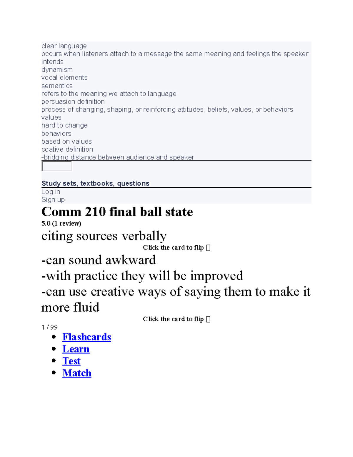 Comm 23 - practice - clear language occurs when listeners attach to a ...