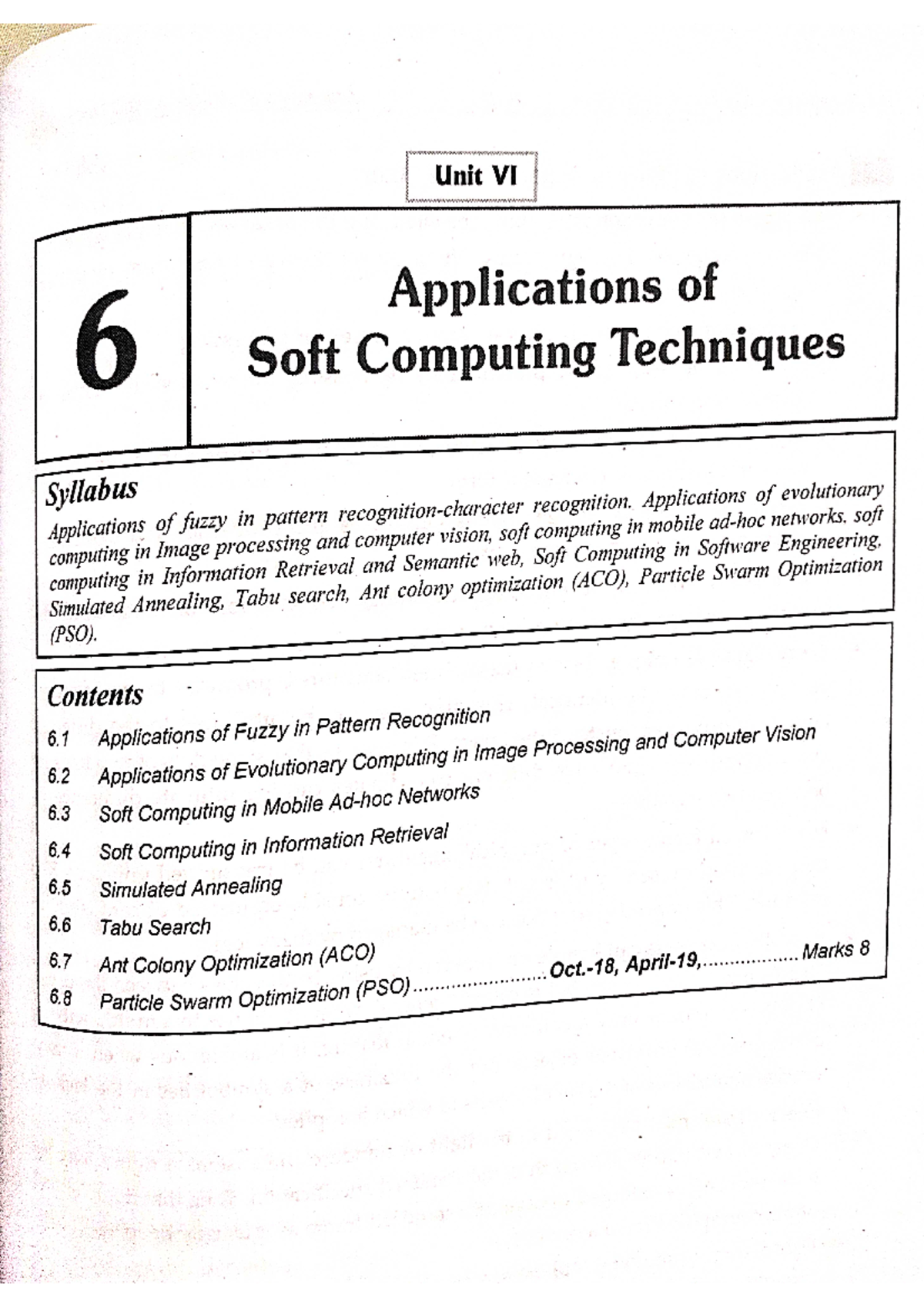 Unit 6 book - SOft computing it decode - Soft ccomputing - Studocu