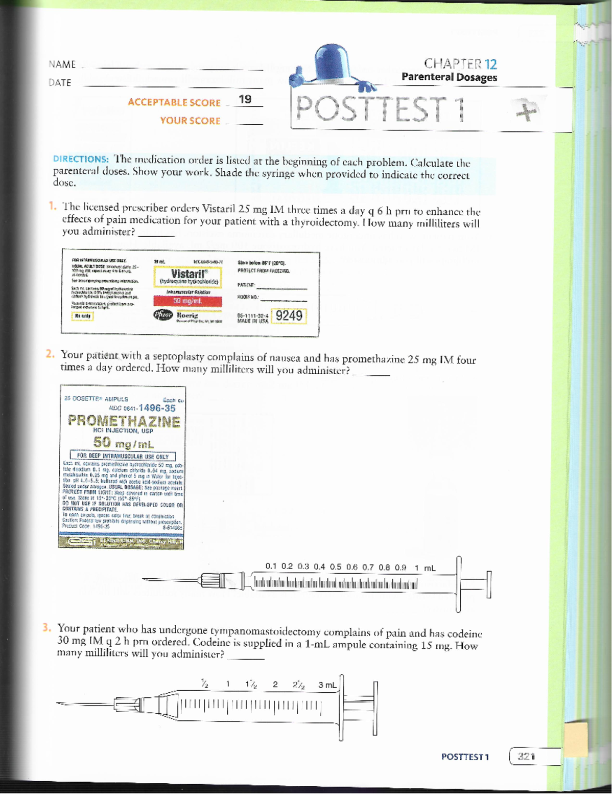 Ogden Ch 12 Posttests - Dosage Calculation Chapter End Post Test for ...