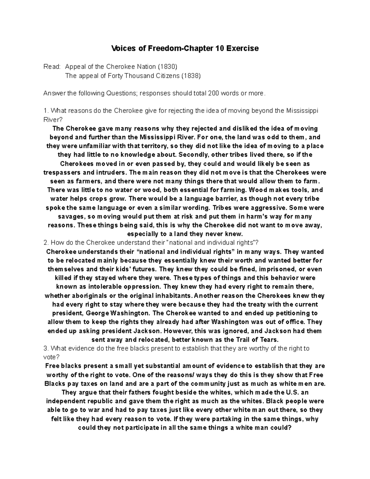 Voices of Freedom-Chapter 10 Exercise - Voices of Freedom-Chapter 10 ...