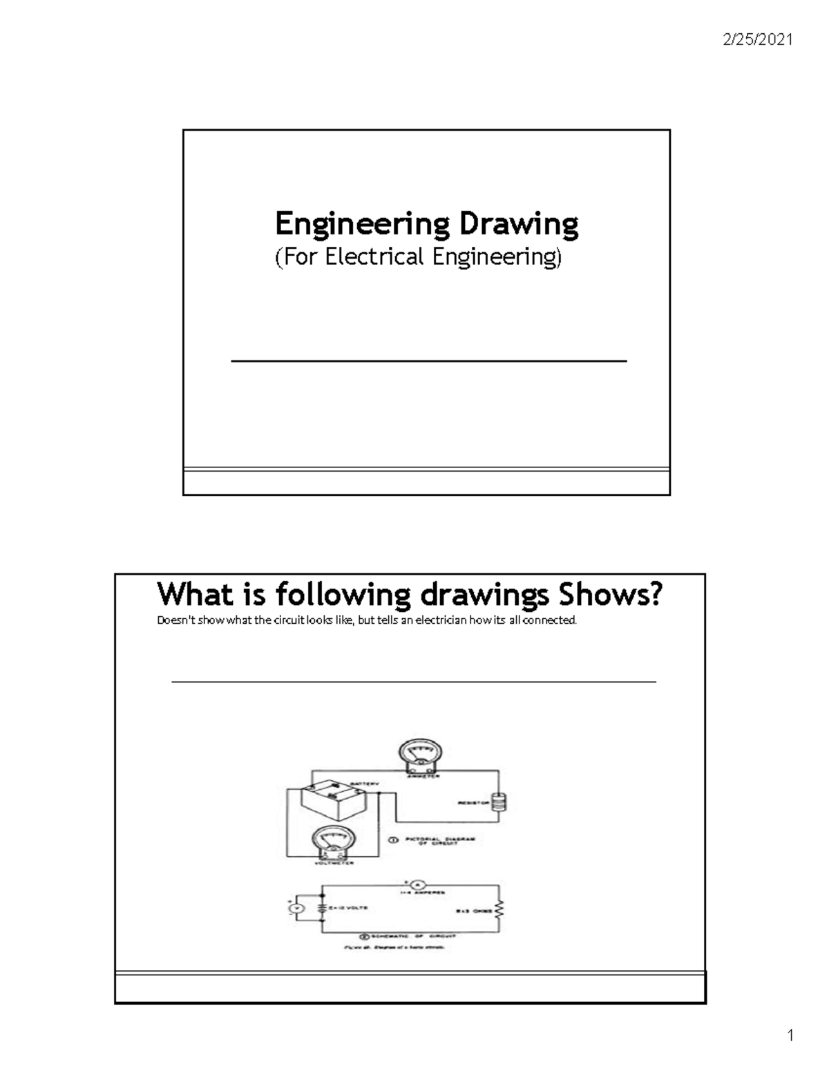 Lecture 5 (Electrical Drawing)-converted - 2/25/ 1 Engineering Drawing ...