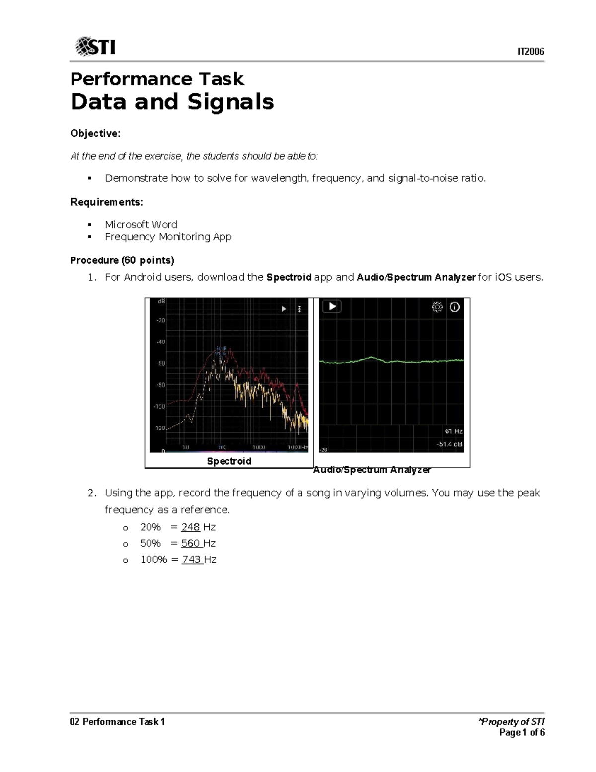 02 Performance Task 1 - take this one - Spectroid Audio/Spectrum ...