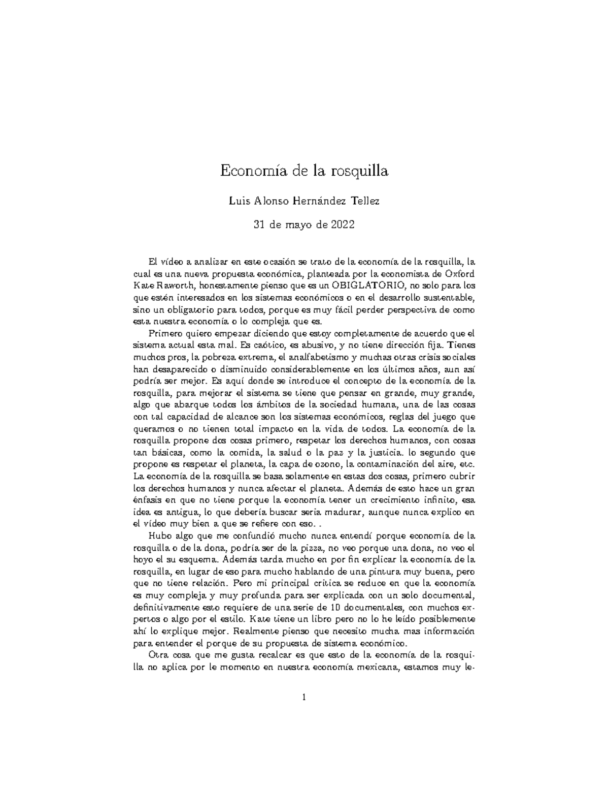 Kate raworth - Econom ́ıa de la rosquilla Luis Alonso Hern ́andez ...