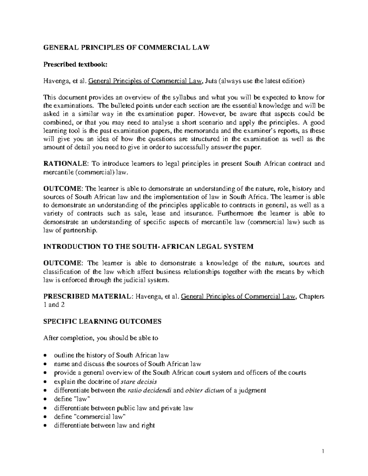 General Principlesof Commercial Law Studyguide - GENERAL PRINCIPLES OF ...