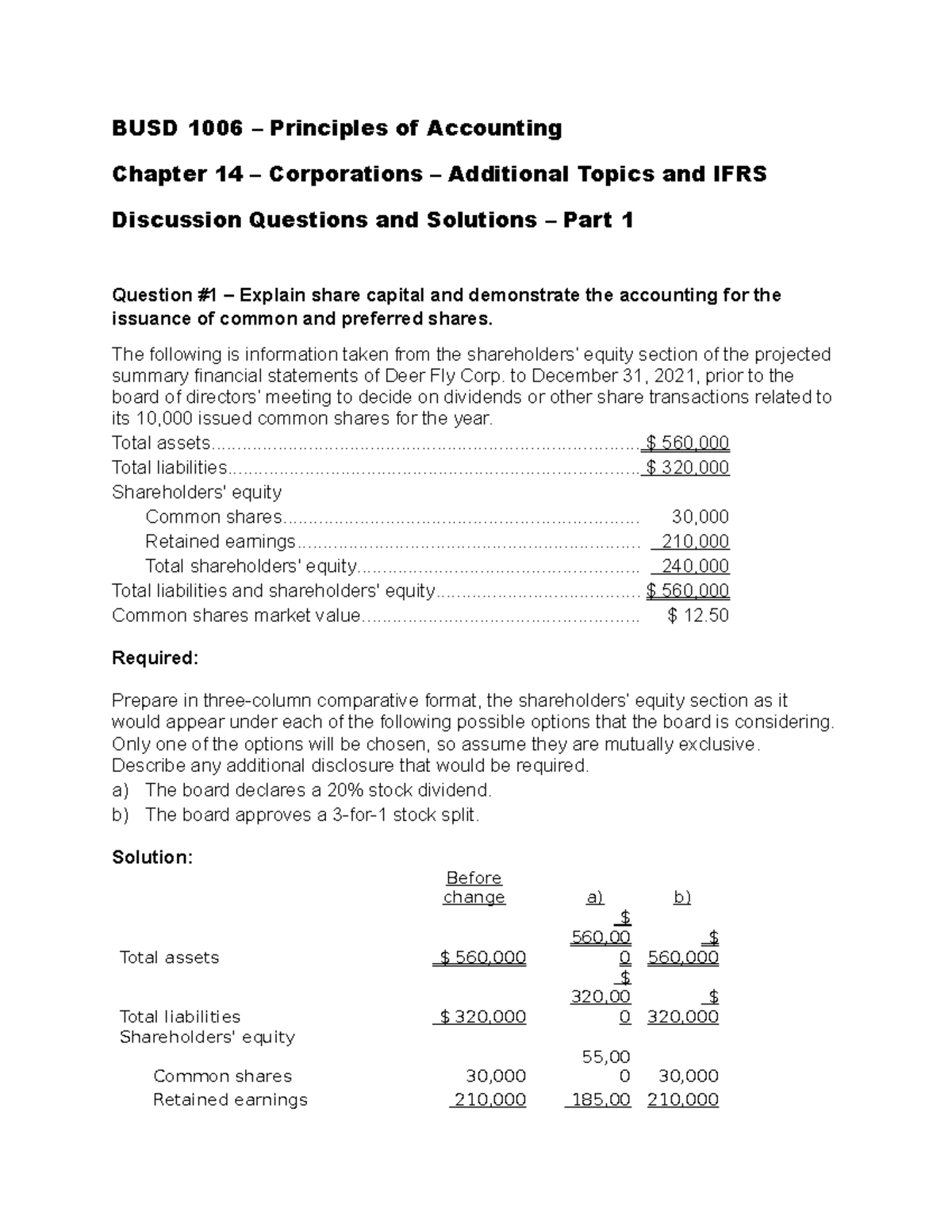 BUSD 1006 - Chapter 14 - Discussion Questions and Solutions - Part 1 ...