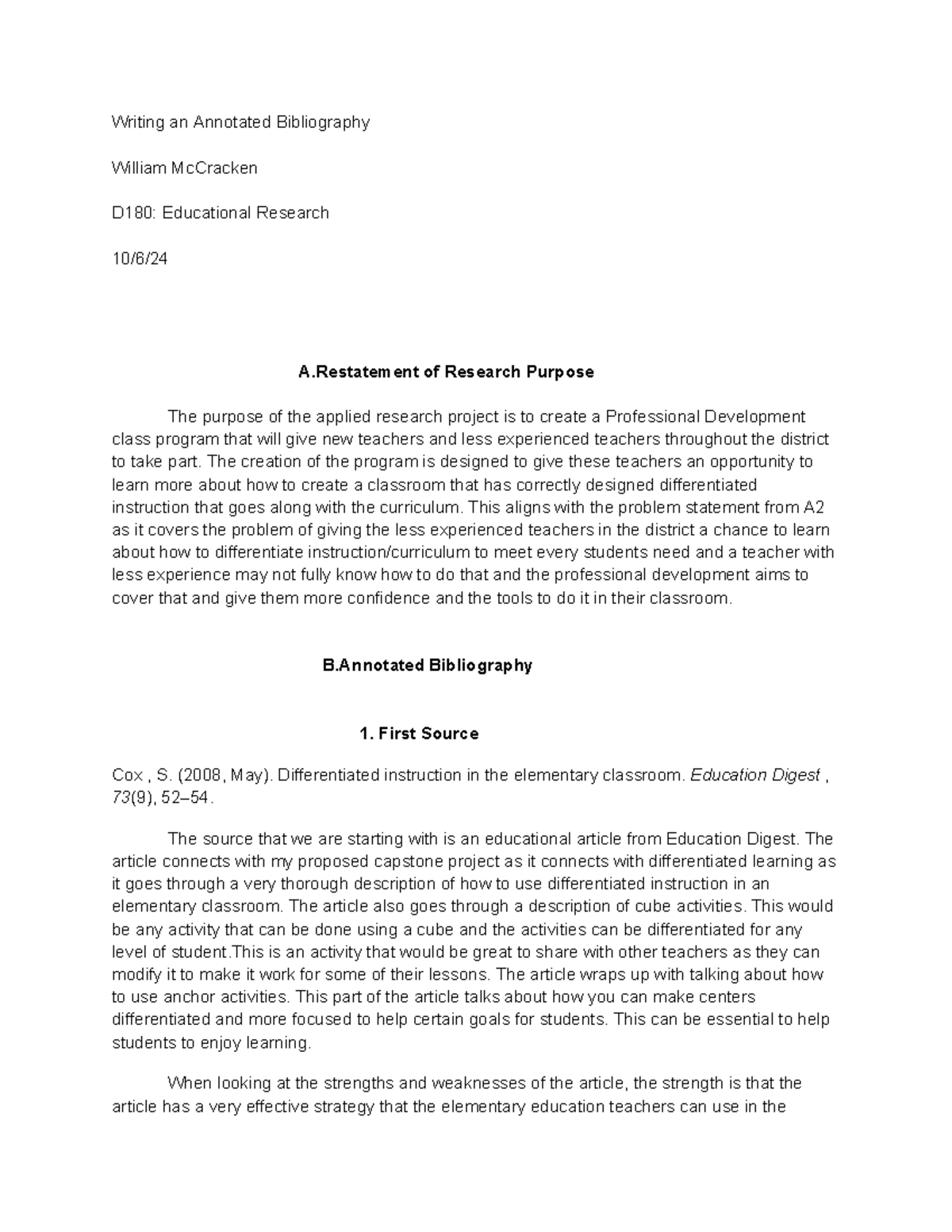 Writing an Annotated Bibliography - Writing an Annotated Bibliography ...