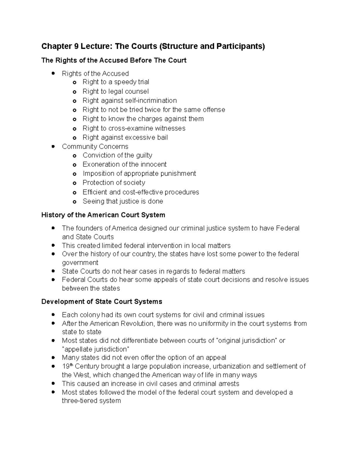 Chapter 9 Lecture Notes - Chapter 9 Lecture: The Courts (Structure and ...