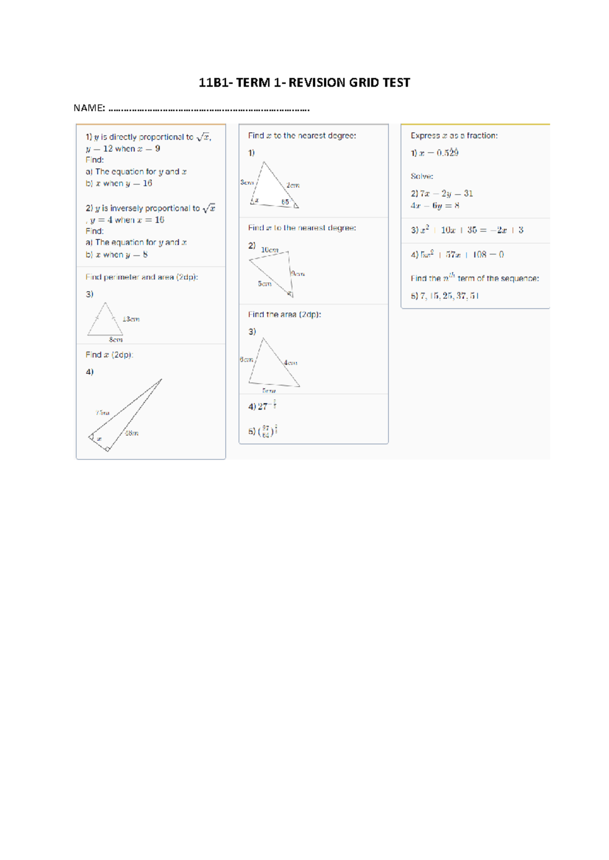 Kami Export - 11B1- Revision GRID TEST Answers with annotations - 11 B1 ...
