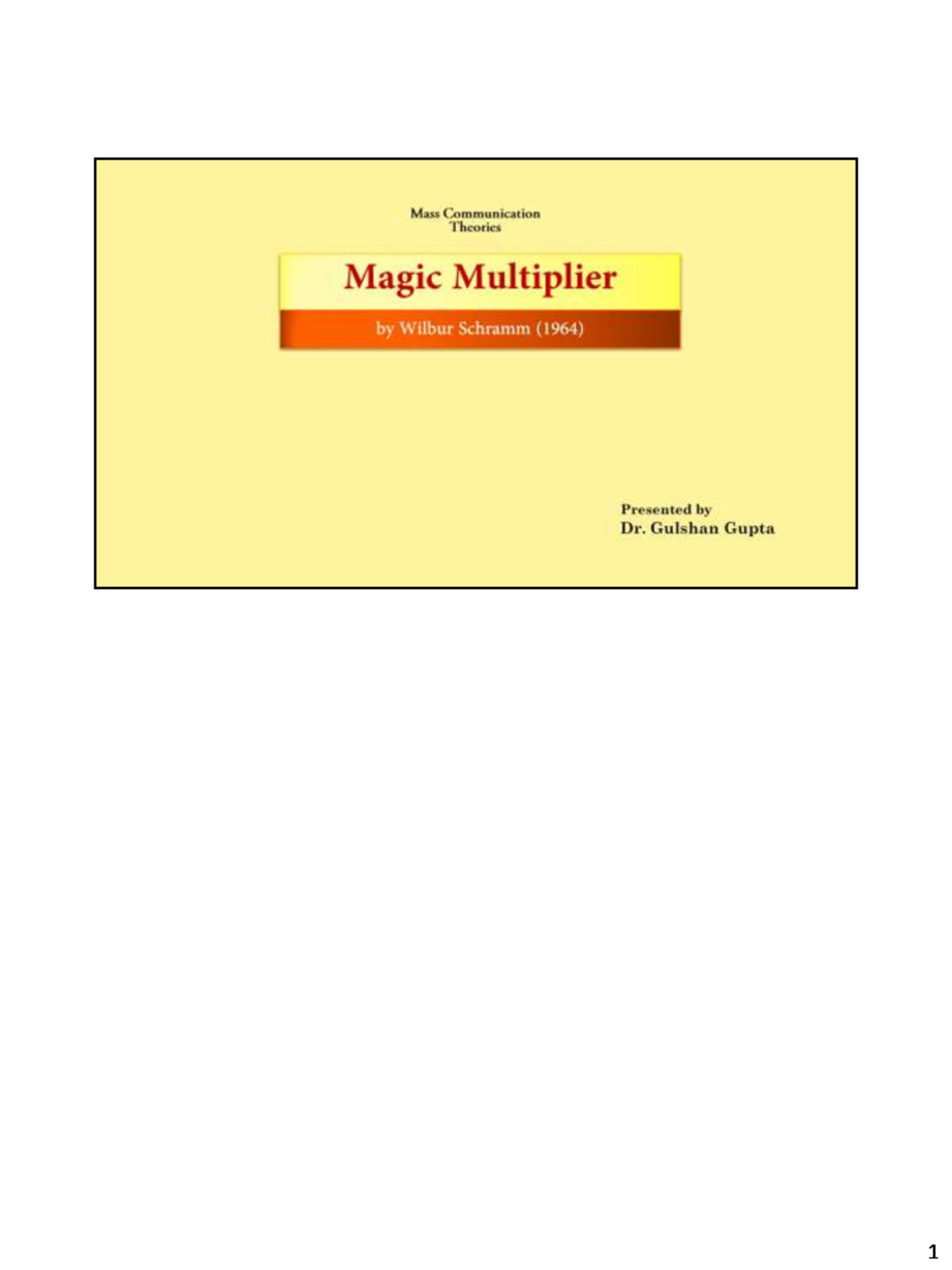 Magic Multiplier Theory - BA(JMC) - Studocu