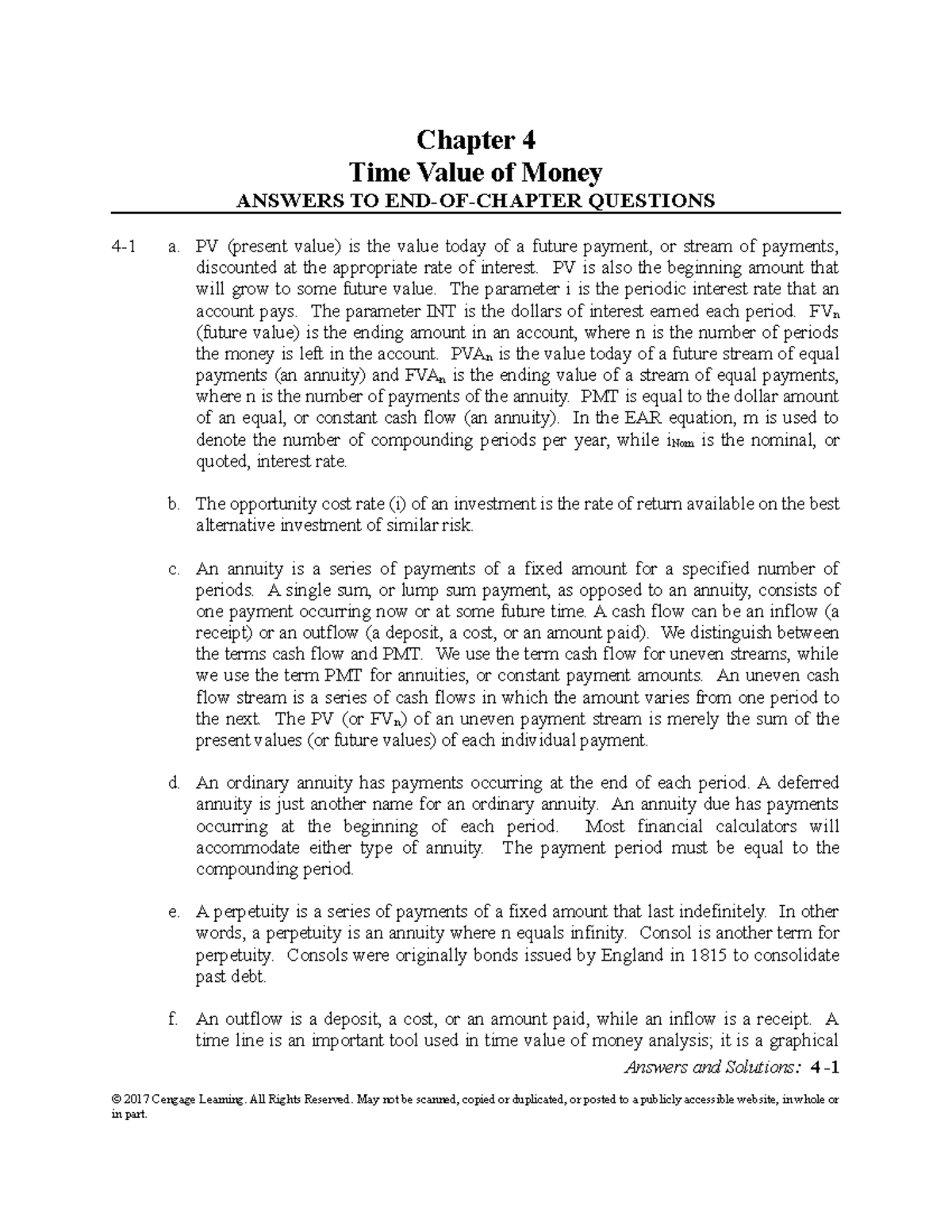 Ch04 Solutions Manual 2015-07-16 - Chapter 4 Time Value of Money ...