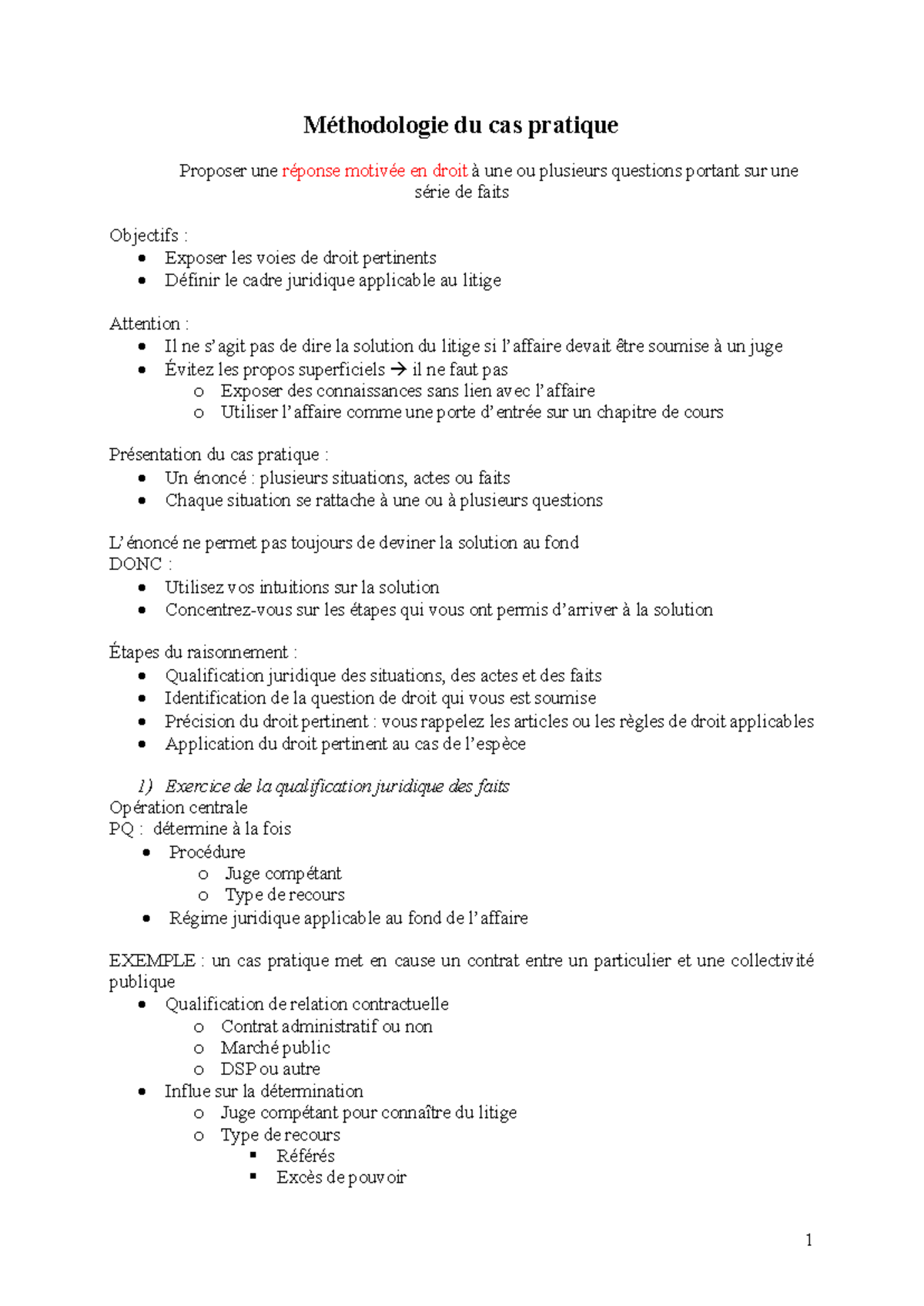 Méthodologie du cas pratique - 1 Méthodologie du cas pratique Proposer ...