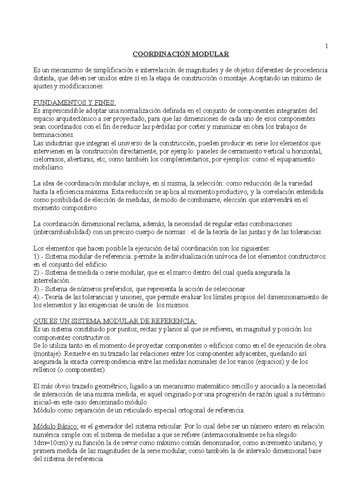 Coordinación modular - 1 MODULAR Es un mecanismo de e de magnitudes y ...