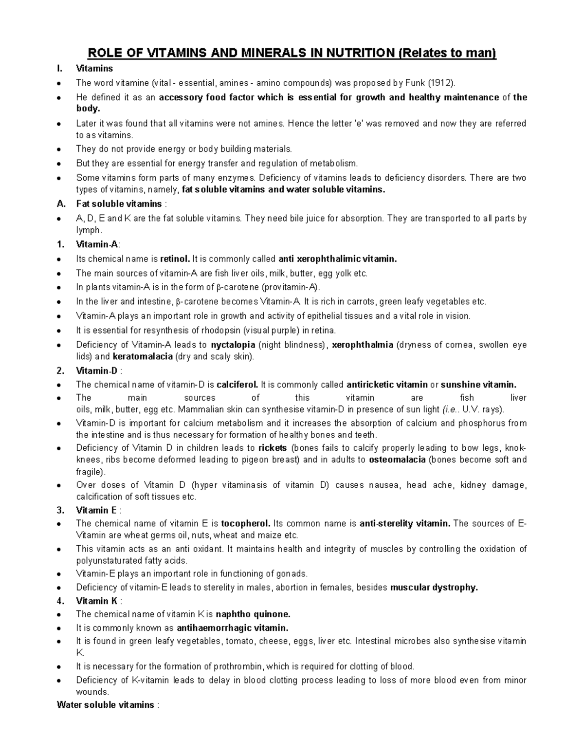 55403 3 Vitamins AND Minerals IN Nutrition - ROLE OF VITAMINS AND ...