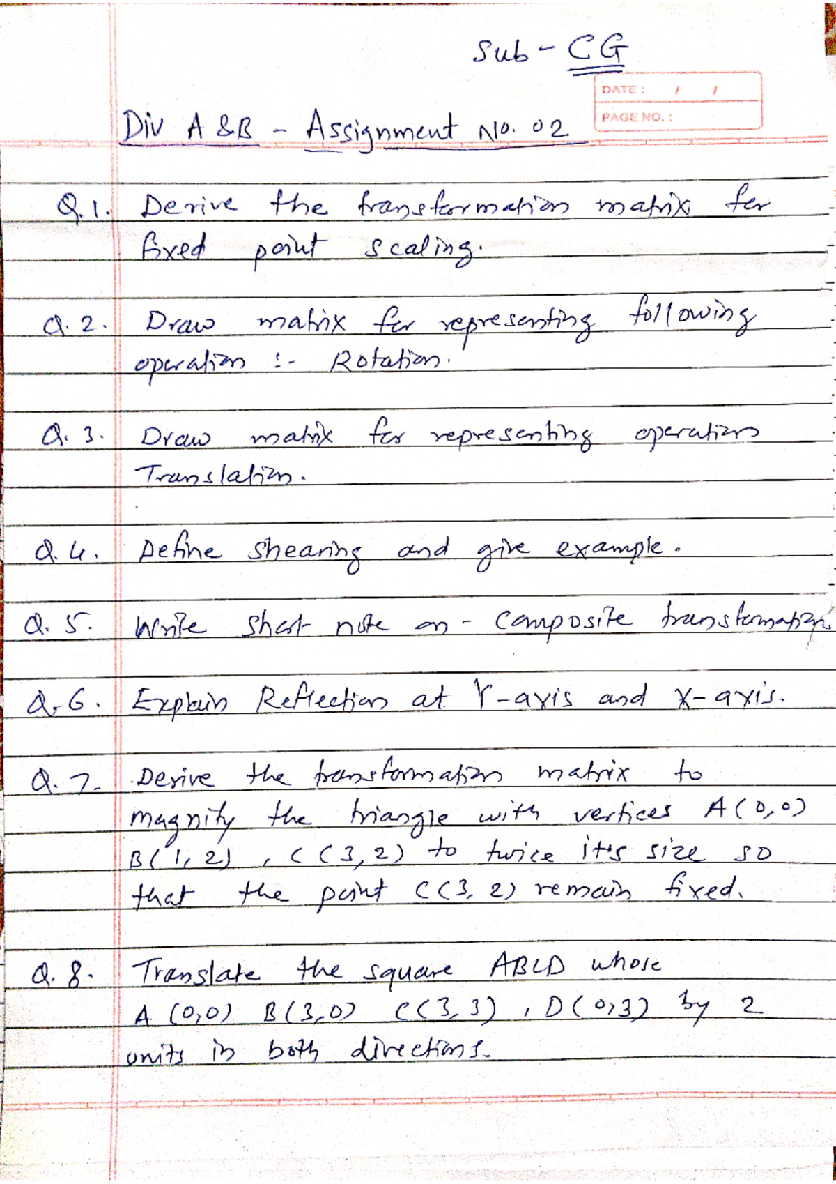 New Doc 09-18-2024 18 - Important notes of Computer Graphics. - Sub CG ...