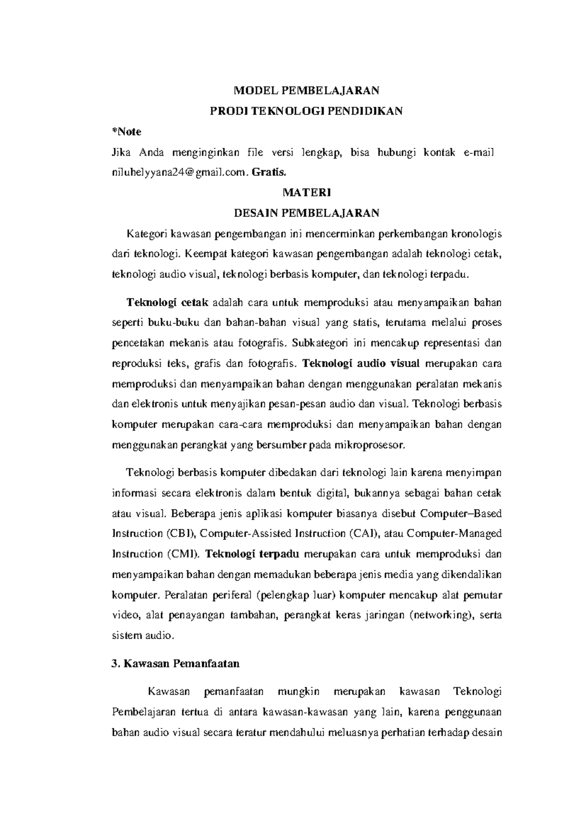 Desain Pembelajaran Part 3 - MODEL PEMBELAJARAN PRODI TEKNOLOGI ...