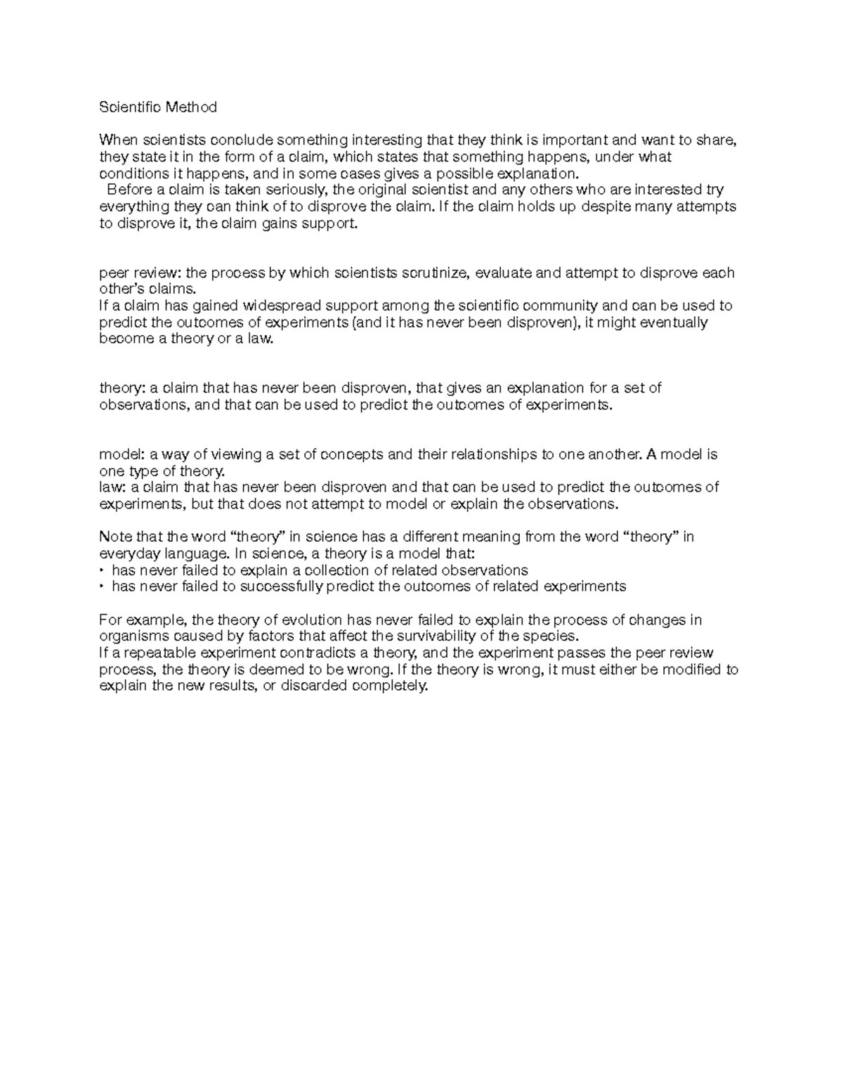 Physics 4 - Notes - Scientific Method When scientists conclude ...