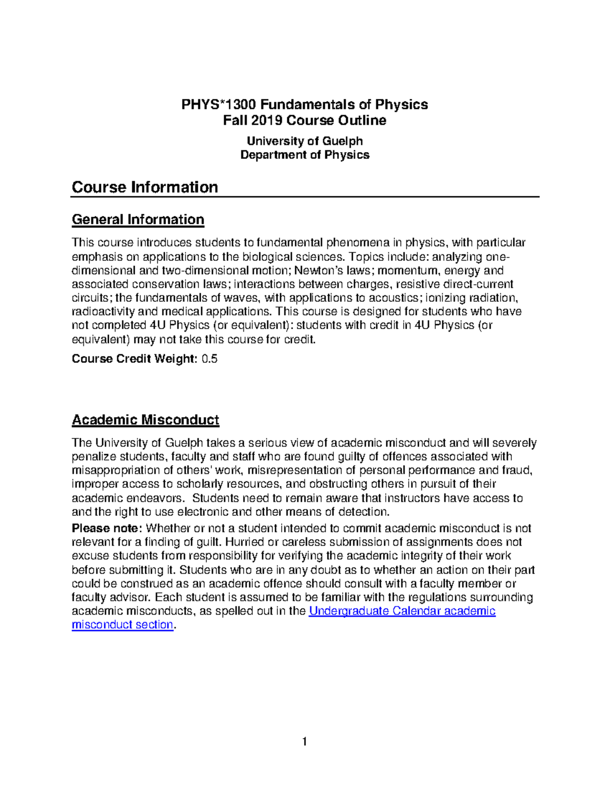 F19 Phys1300 Course Outline 2 Warning Tt Undefined Function 32 Phys 1300 Fundamentals Of