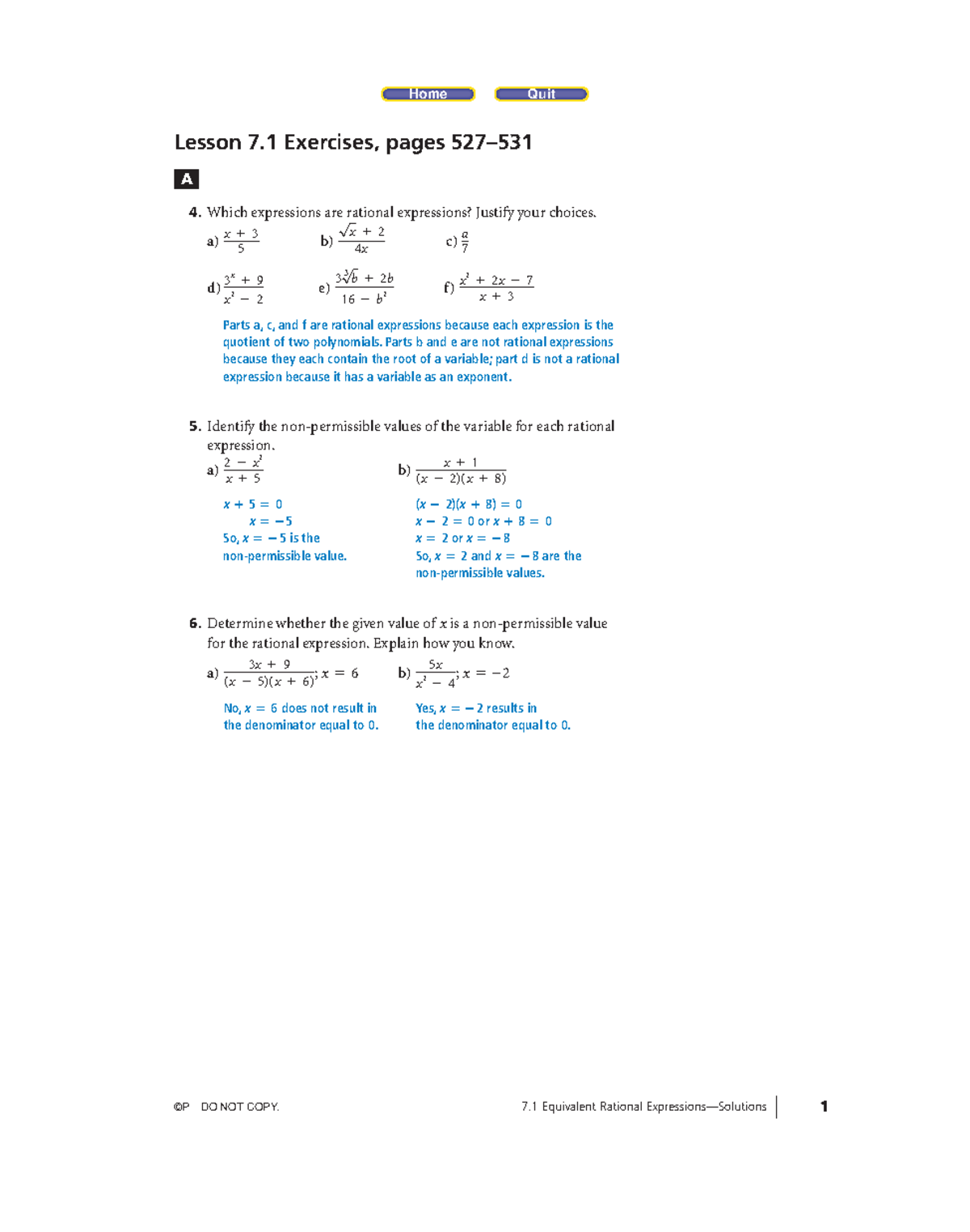 Pc11 sol c07 7-1 - Assignment - ©P DO NOT COPY. 7 Equivalent Rational ...