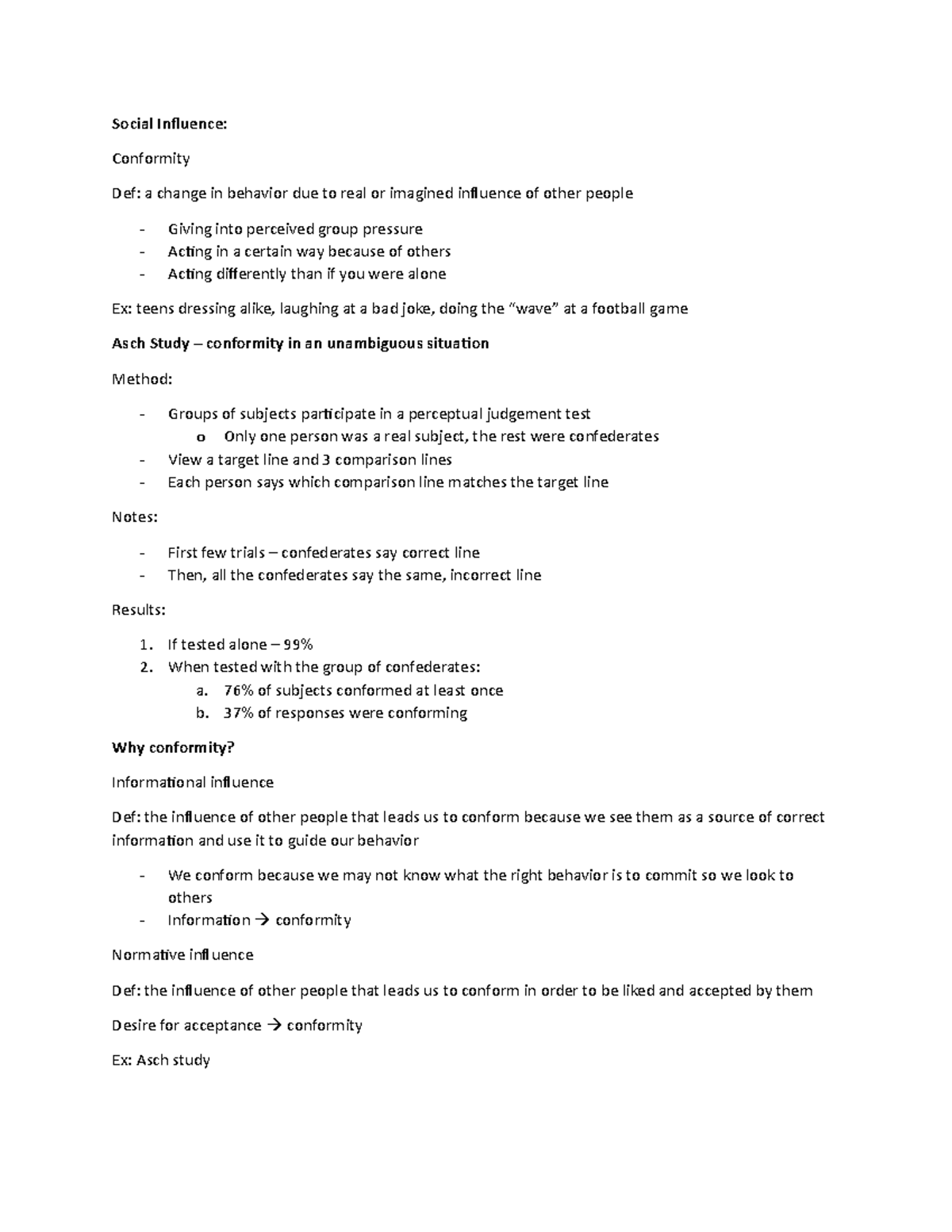 Psychology Lecture Notes - Social Psychology - PSYCH100 - UMass Amherst ...