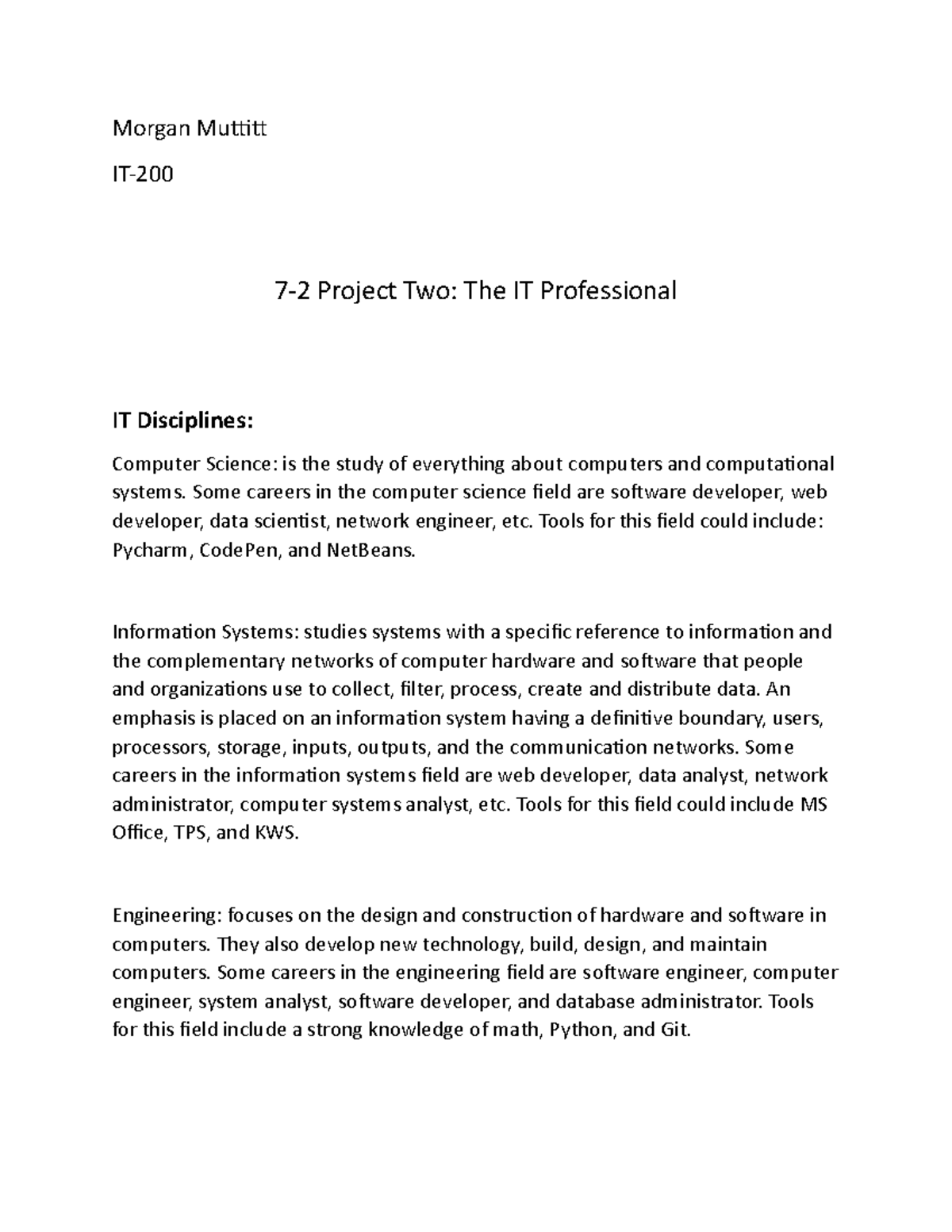 7-2 Project Two IT - n/a - Morgan MuƫƩ IT- 7-2 Project Two: The IT ...