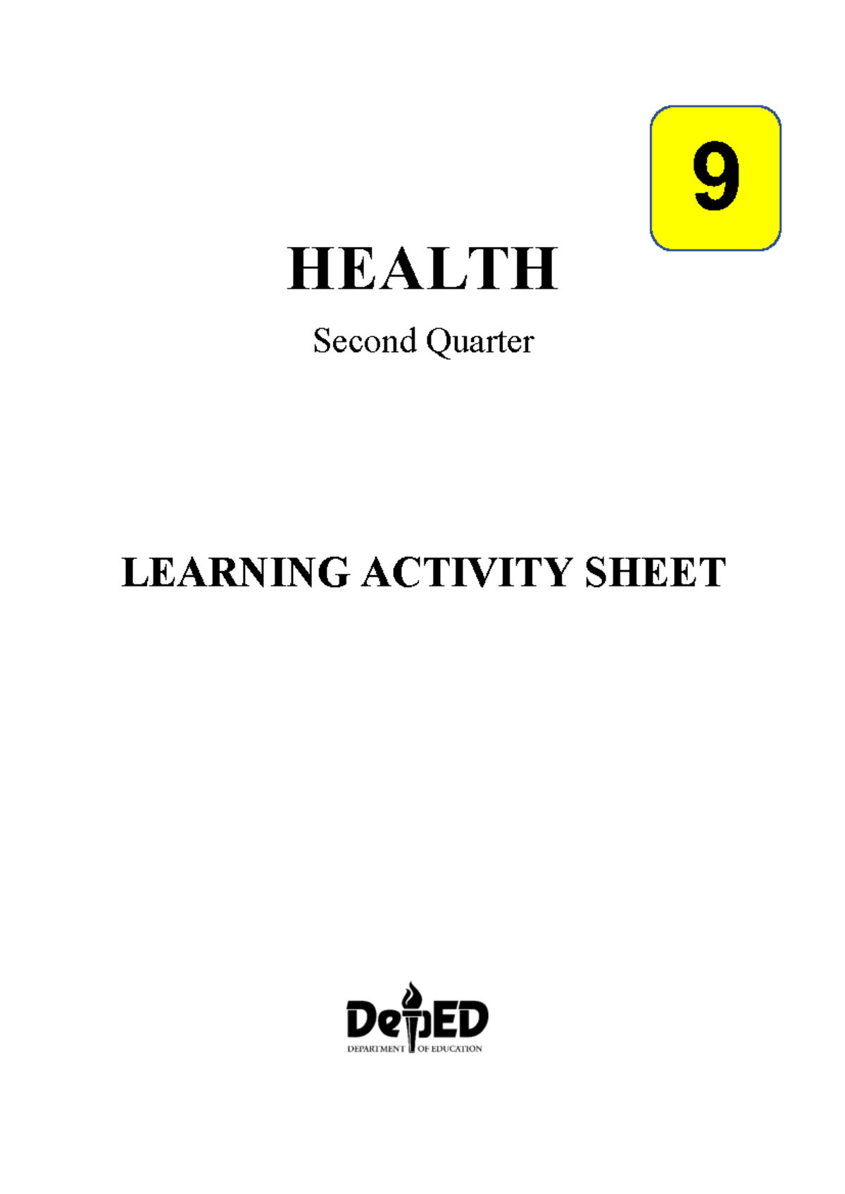 Grade 9 Q2 Health LAS - Formative Assessment - 9 HEALTH Second Quarter ...