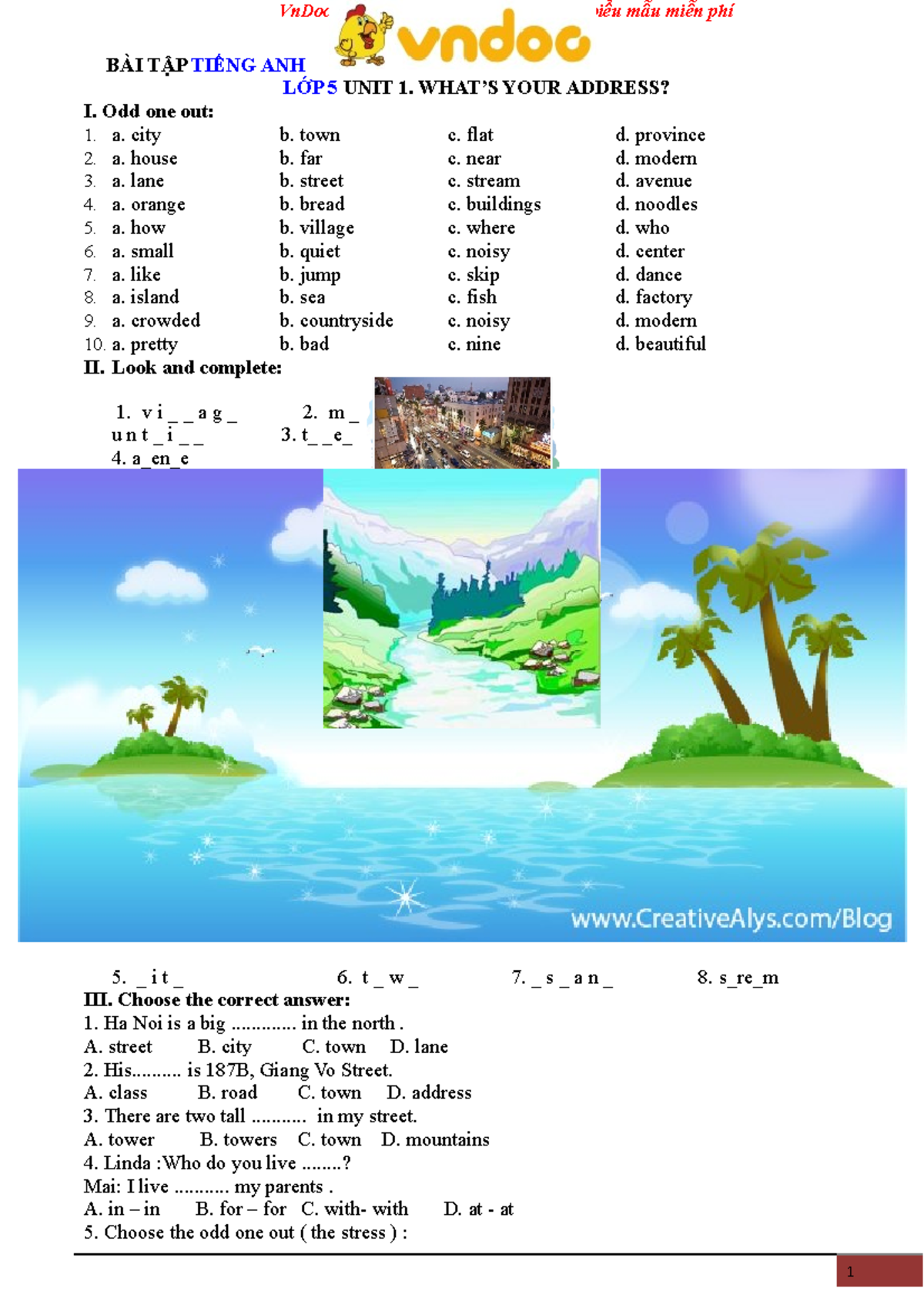 Bai tap tieng anh lop 5 chuong trinh moi theo tung unit - BÀI TẬP TIẾNG ANH LỚP 5 UNIT 1. WHAT’S ...