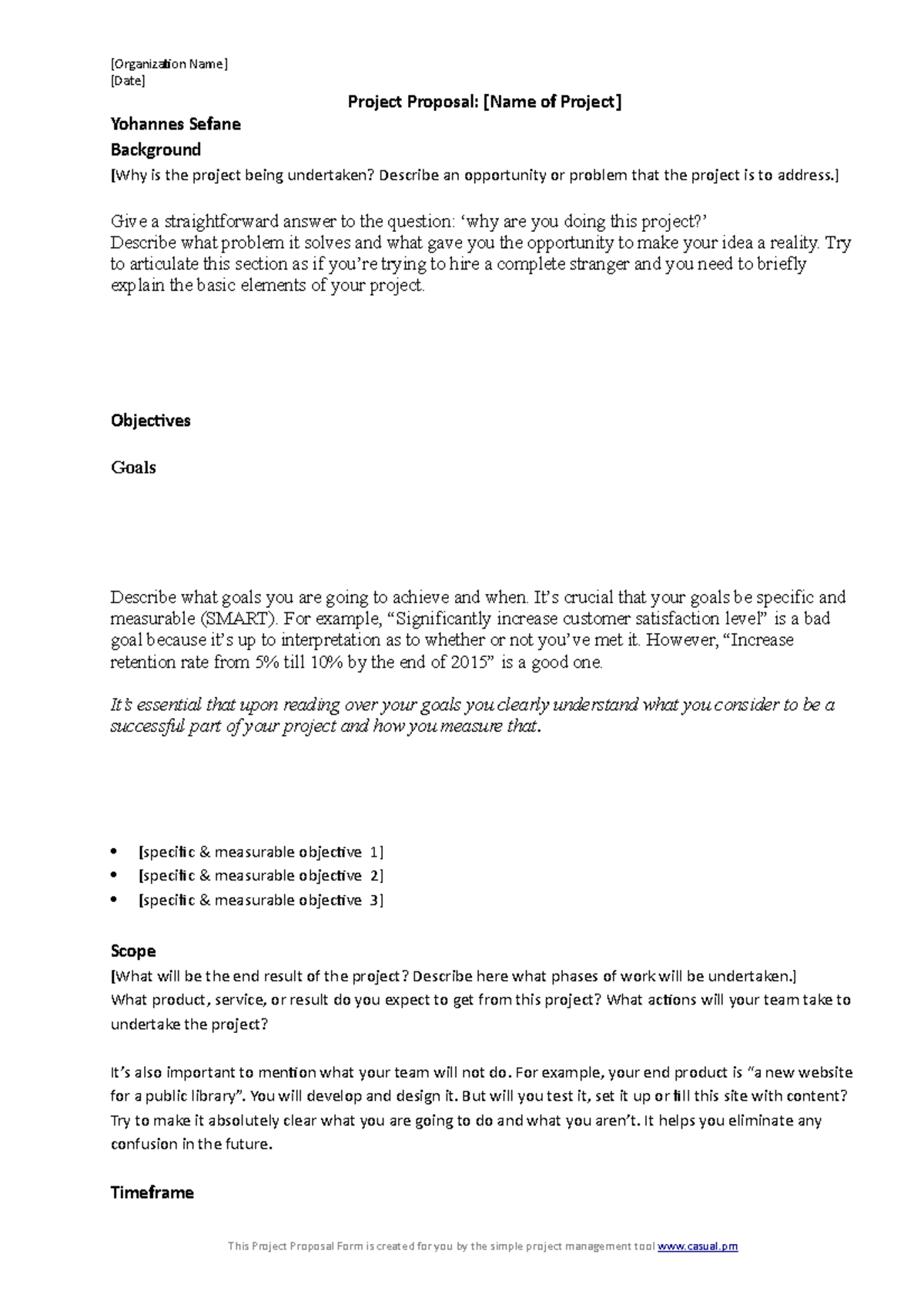 Project Proposal Template - [Organization Name] [Date] Project Proposal ...
